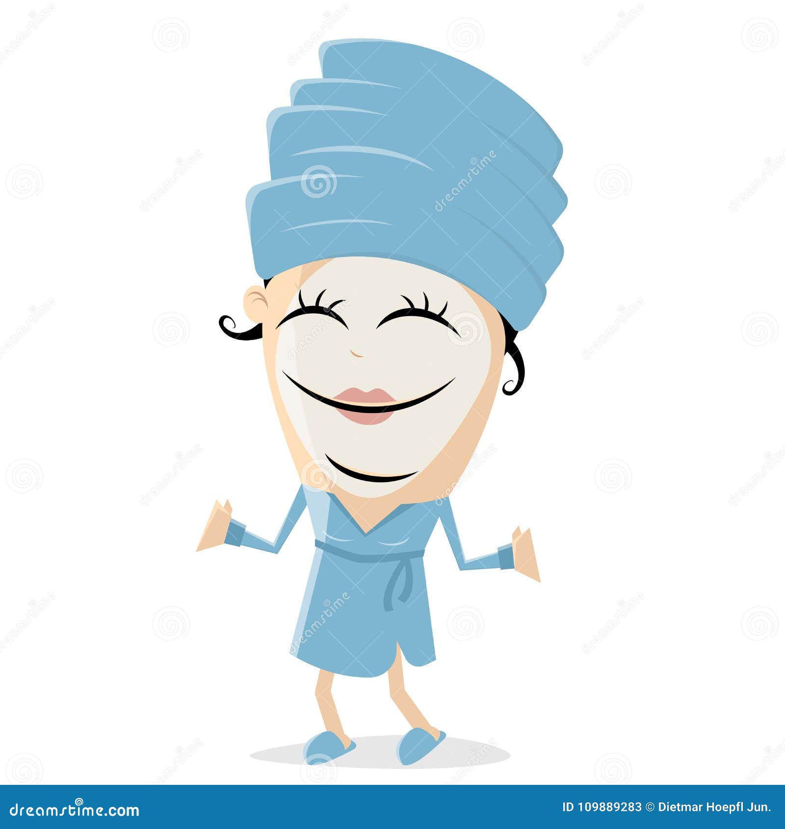 Happy woman with face mask stock vector. Illustration of isolated ...