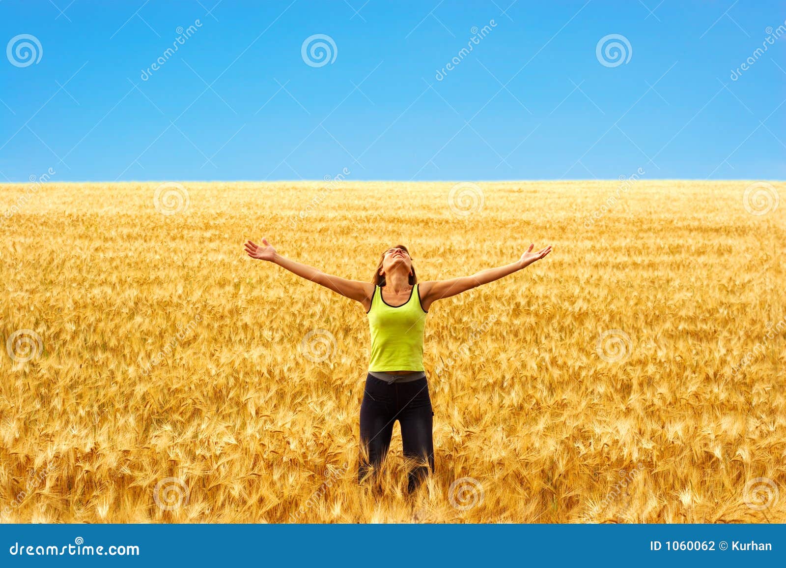 Happy woman and freedom stock photo. Image of beauty, nature - 1060062