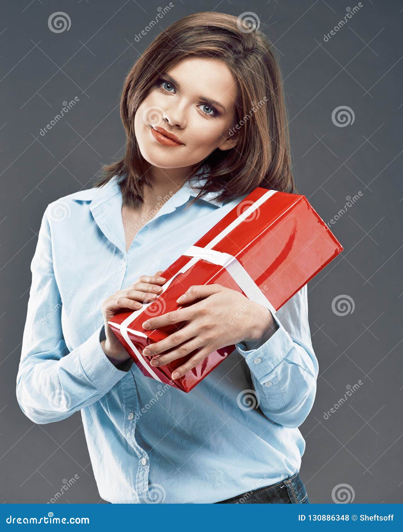 Happy woman hold gift box. stock photo. Image of background - 130886348 Happy woman hold gift box. stock photo. Image of background - 130886348