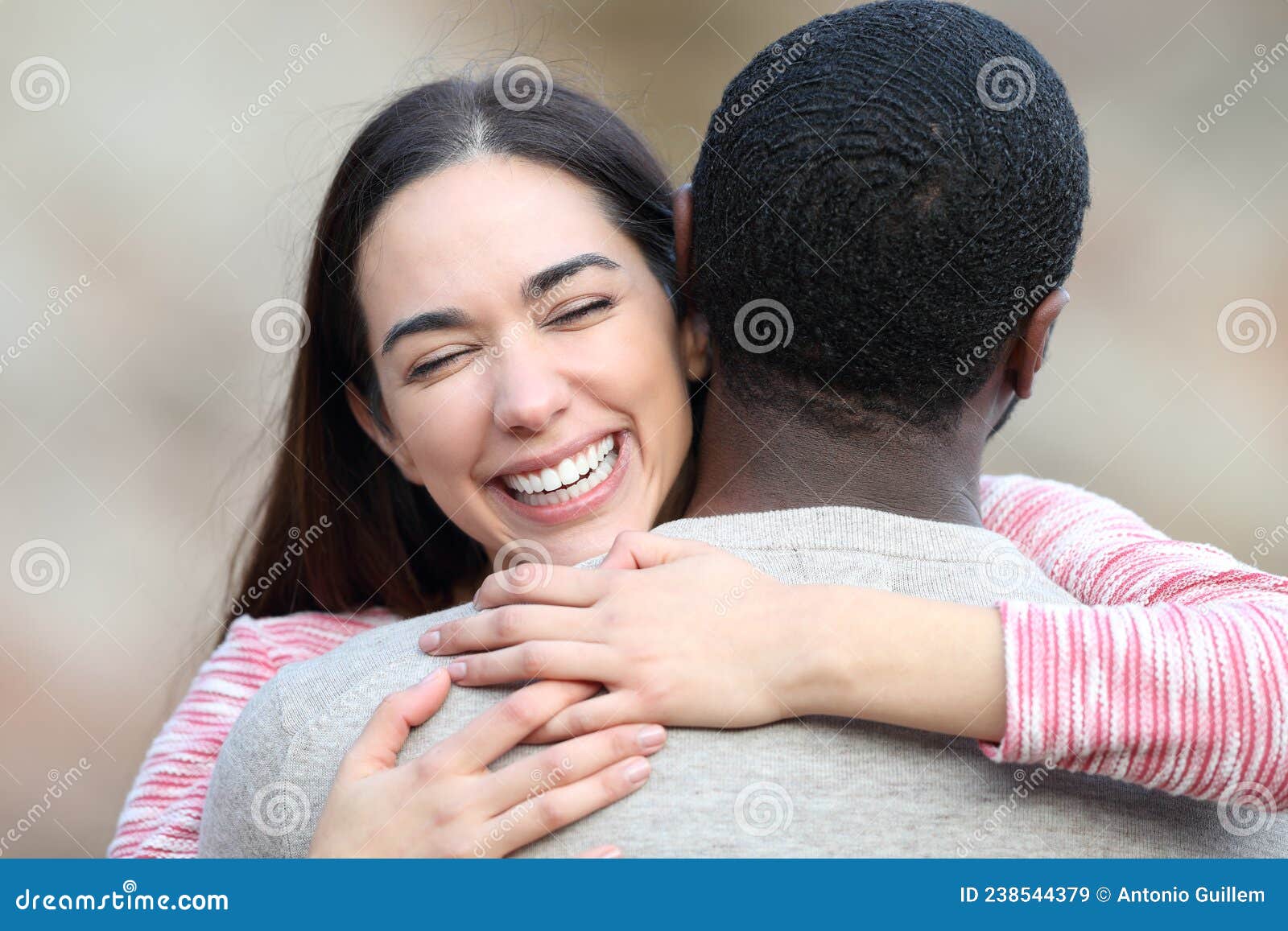 Happy Woman Hugging Her Friend Stock Image - Image of family, female ...
