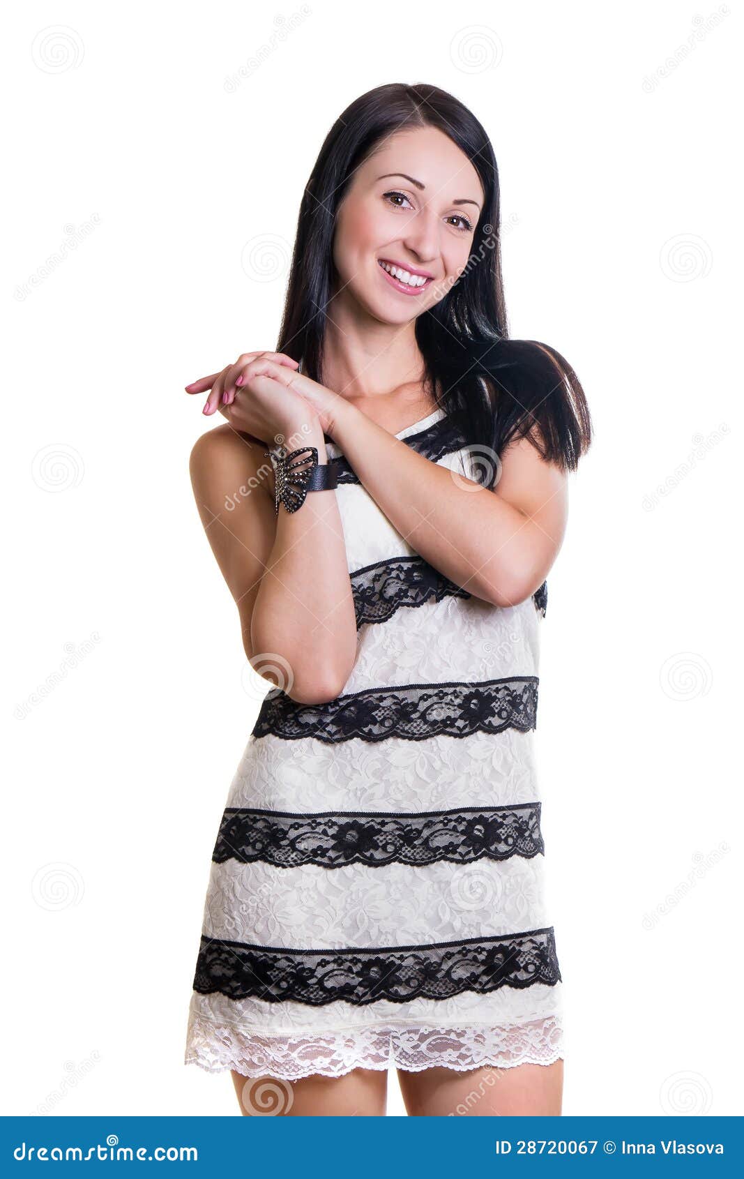 Happy Woman Isolated on White Background Stock Image - Image of smiling ...