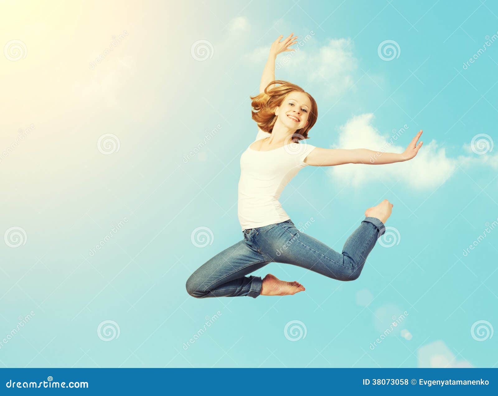 Woman Jump Royalty-Free Stock Photography | CartoonDealer.com #716165