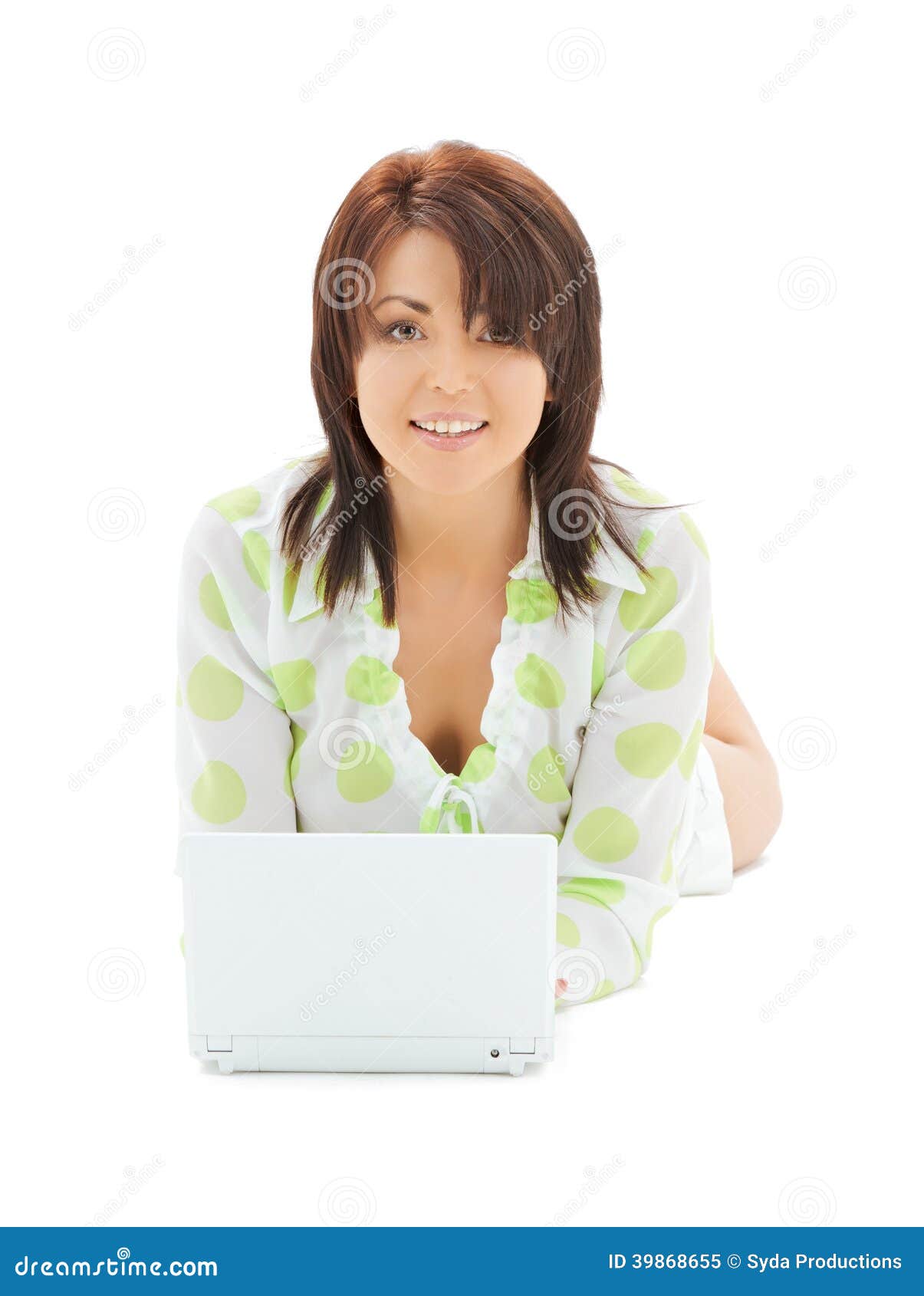 Happy Woman with Laptop Computer Stock Image - Image of access, nice ...