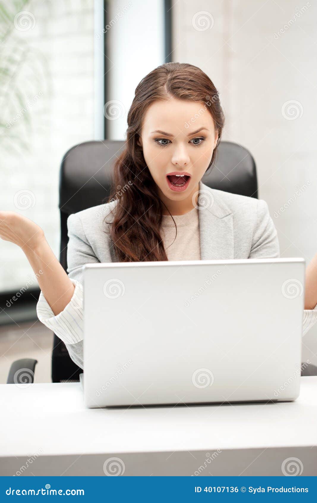 Happy Woman with Laptop Computer Stock Photo - Image of girl, bright ...