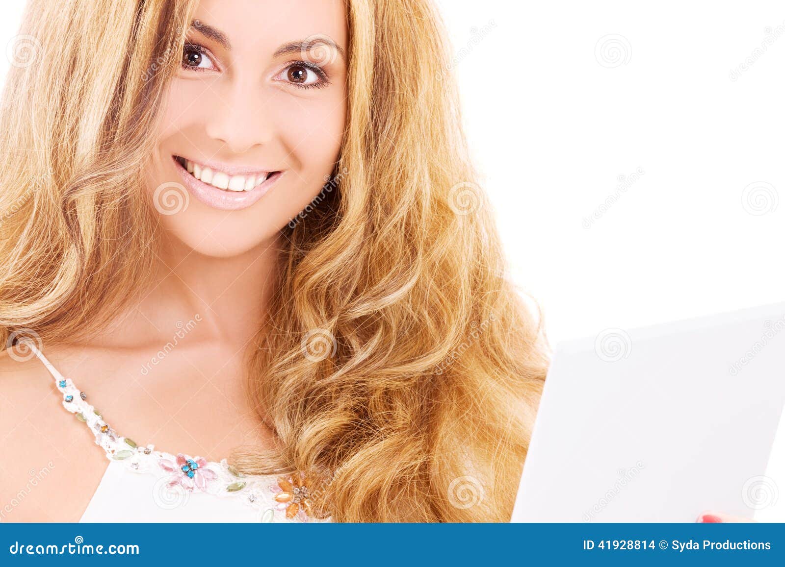 Happy Woman with Laptop Computer Stock Photo - Image of carefree ...