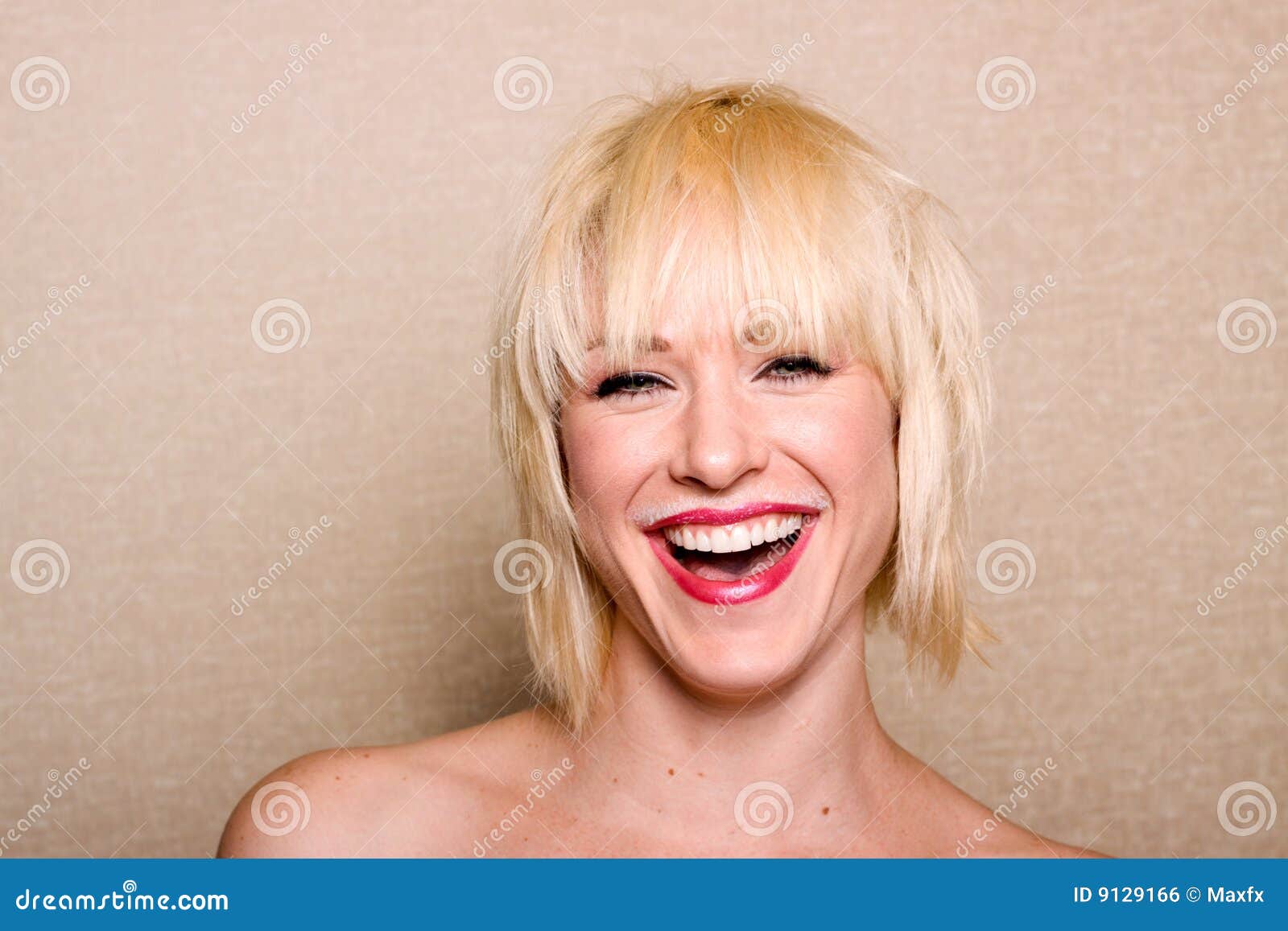 Happy woman laughing stock photo. Image of feminine, expression - 9129166