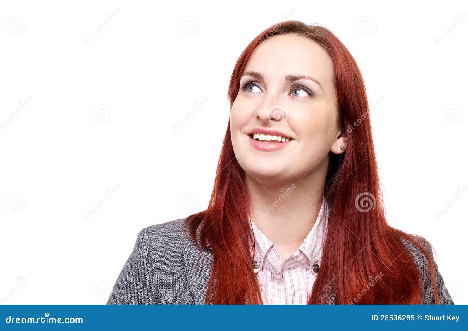 Happy woman, looking up stock image. Image of dream, happy - 28536285