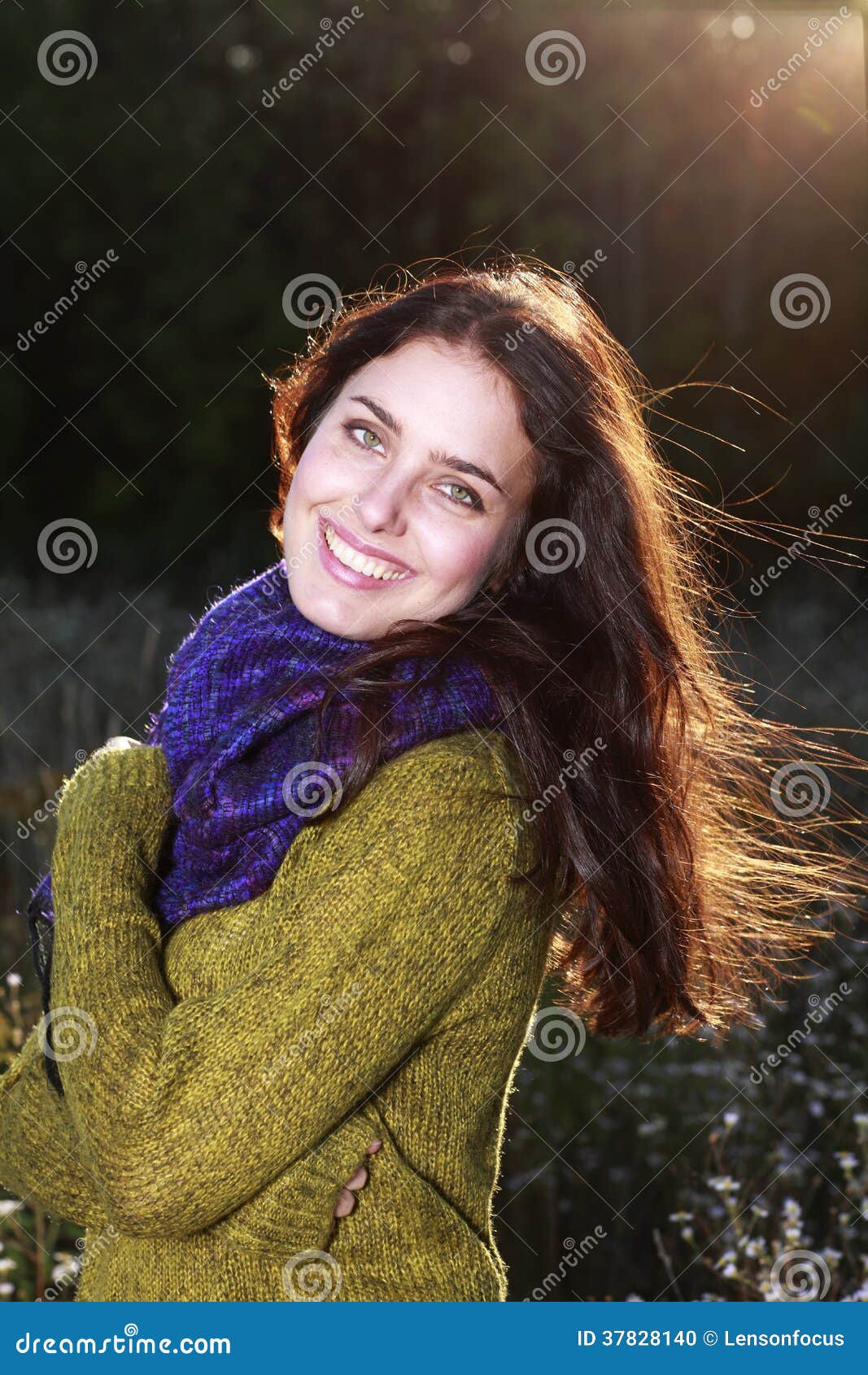 Happy woman outdoor stock photo. Image of pullover, sunny - 37828140