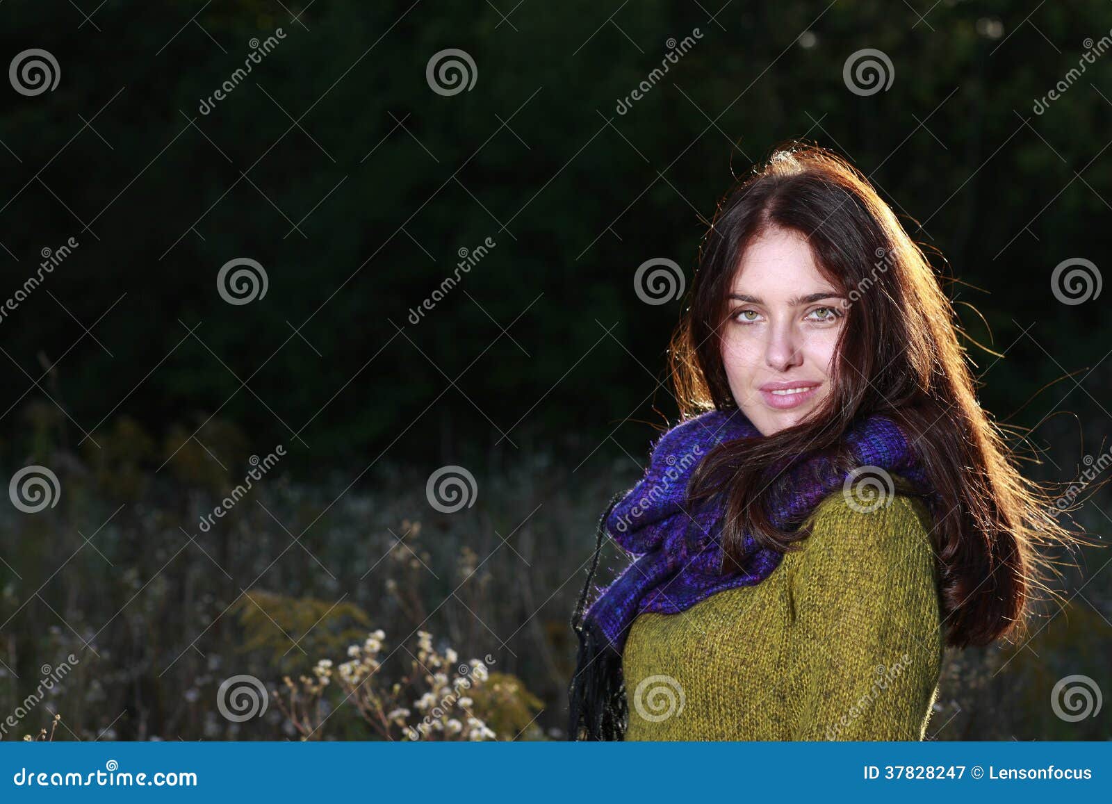 Happy woman outdoor stock image. Image of smile, fall - 37828247