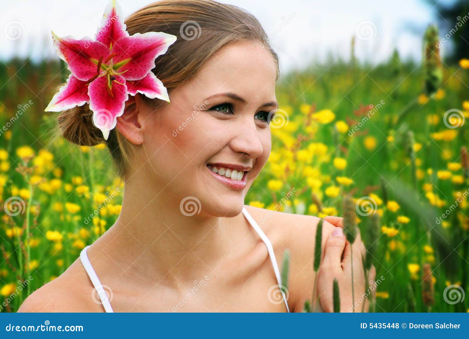 Happy woman outdoor stock photo. Image of happiness, dreaming - 5435448