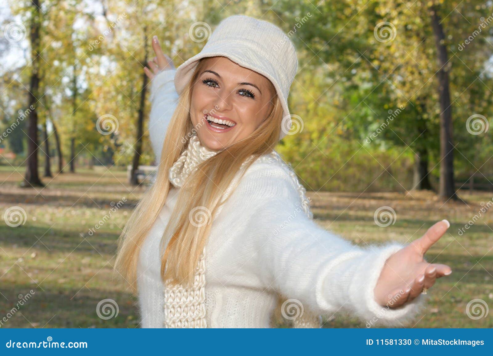 Happy woman outdoors stock photo. Image of lifestyle - 11581330