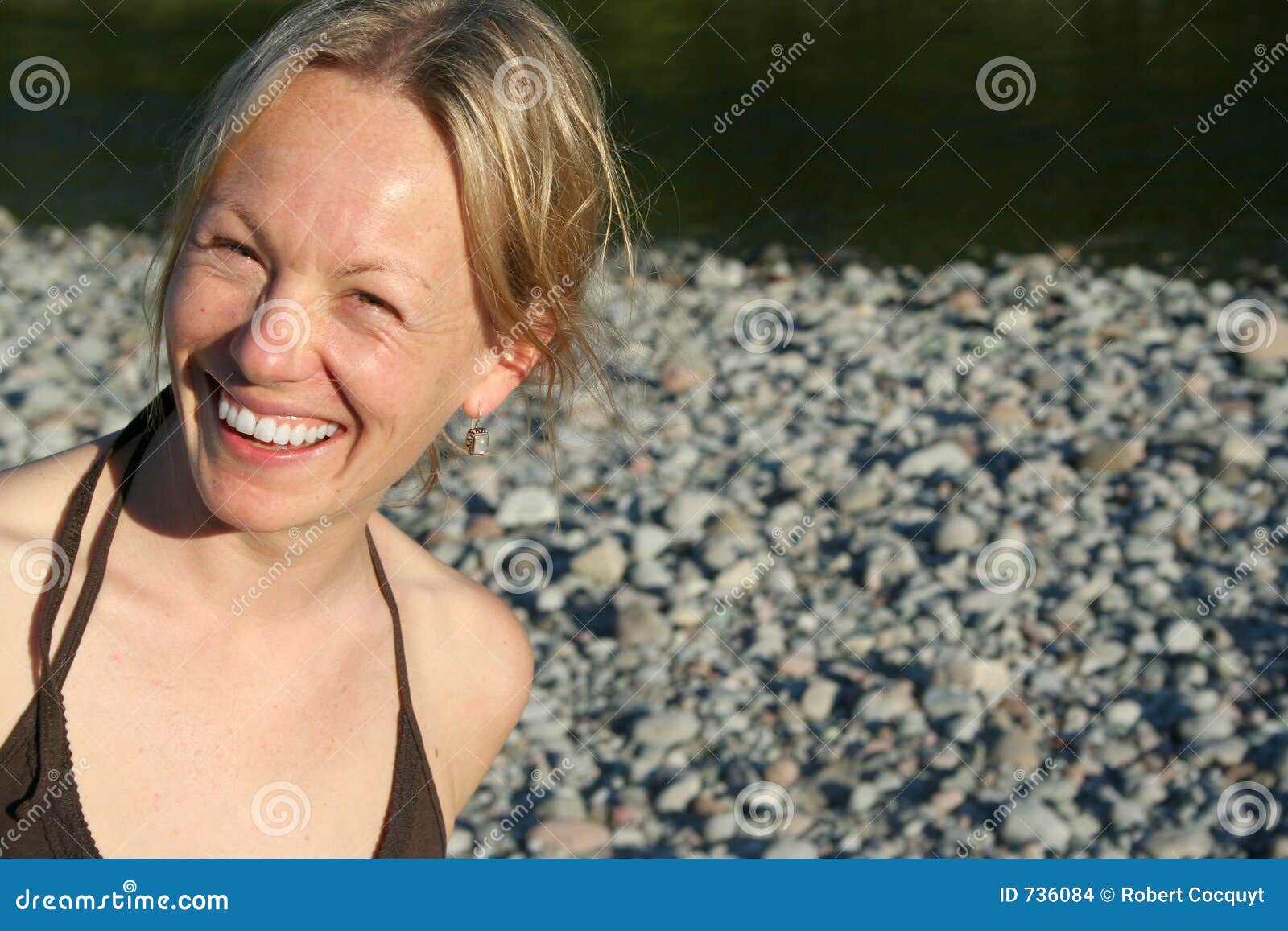 Happy woman outdoors stock photo. Image of outdoor, smiles - 736084