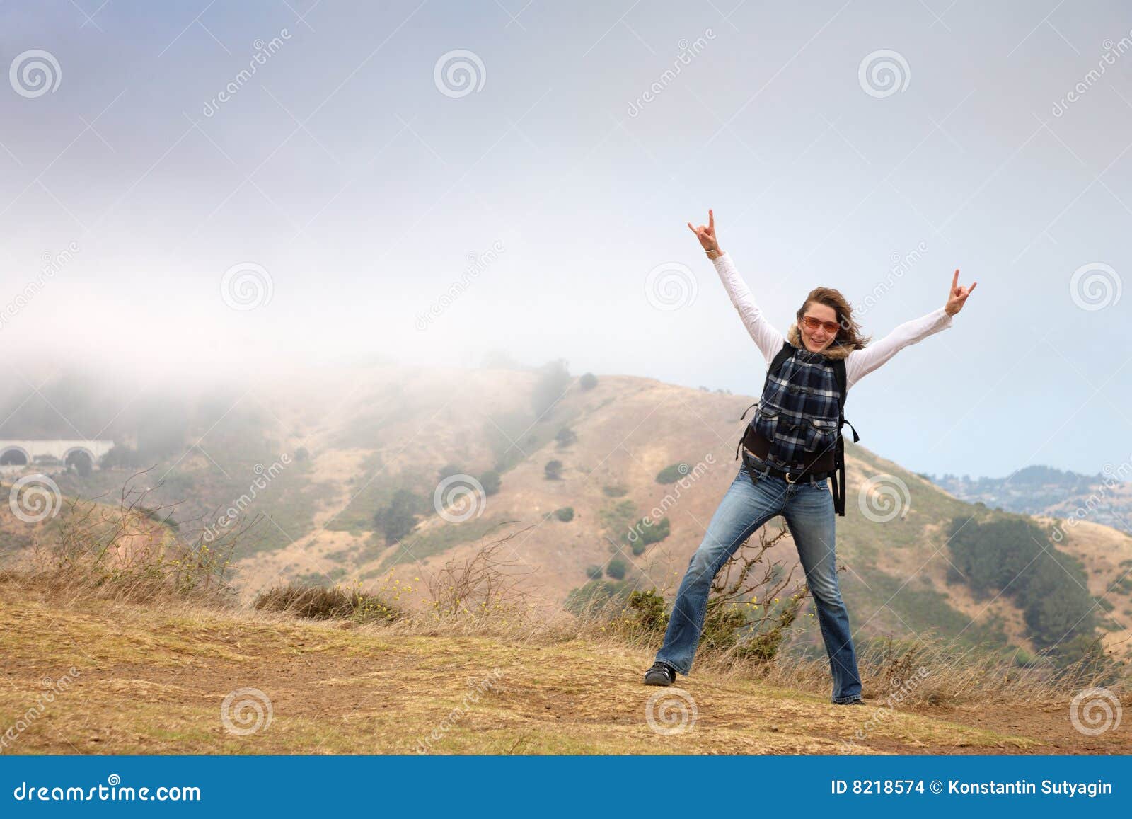Happy woman outdoors stock photo. Image of caucasian, active - 8218574