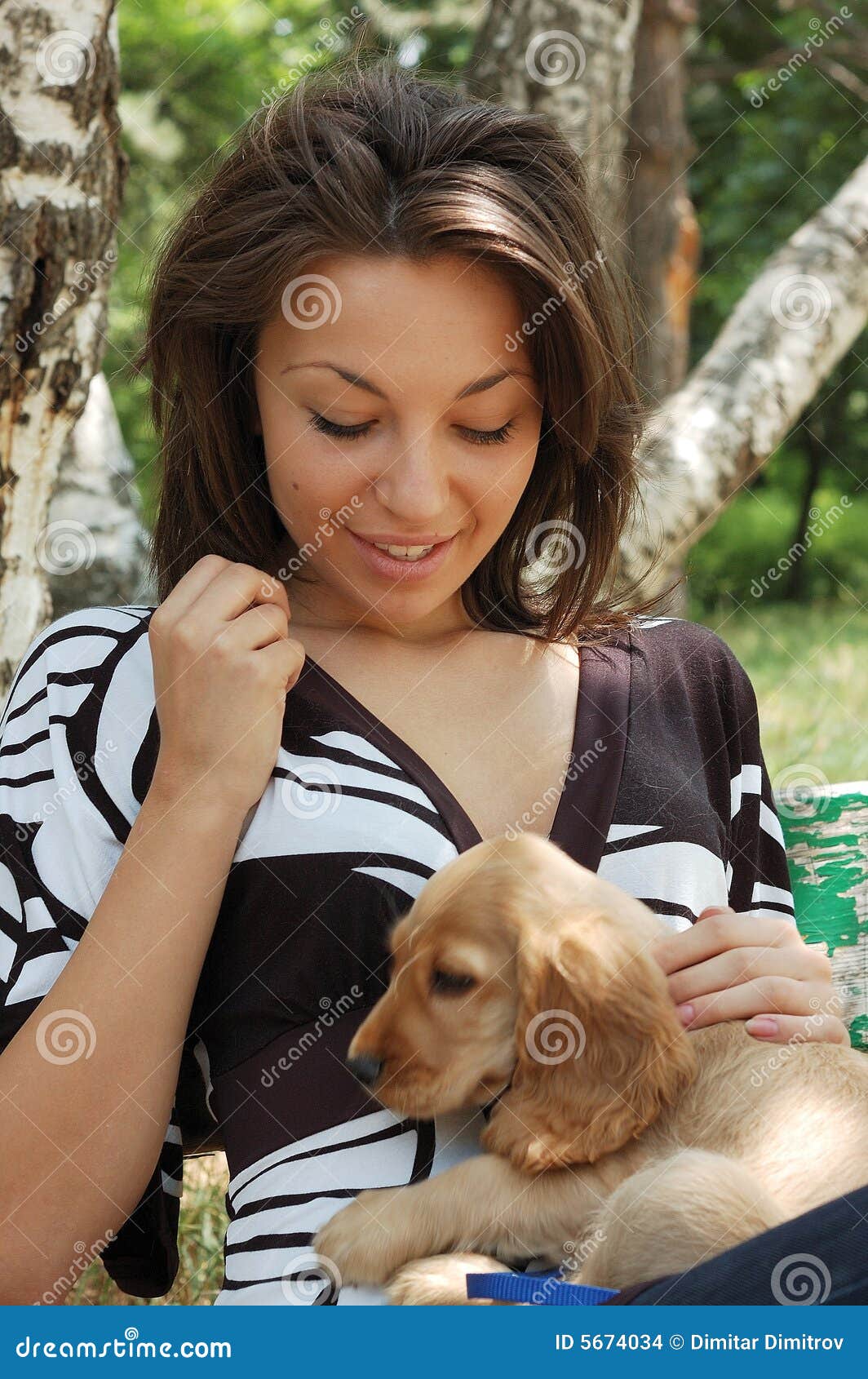 Happy woman with pet dog stock photo. Image of single - 5674034