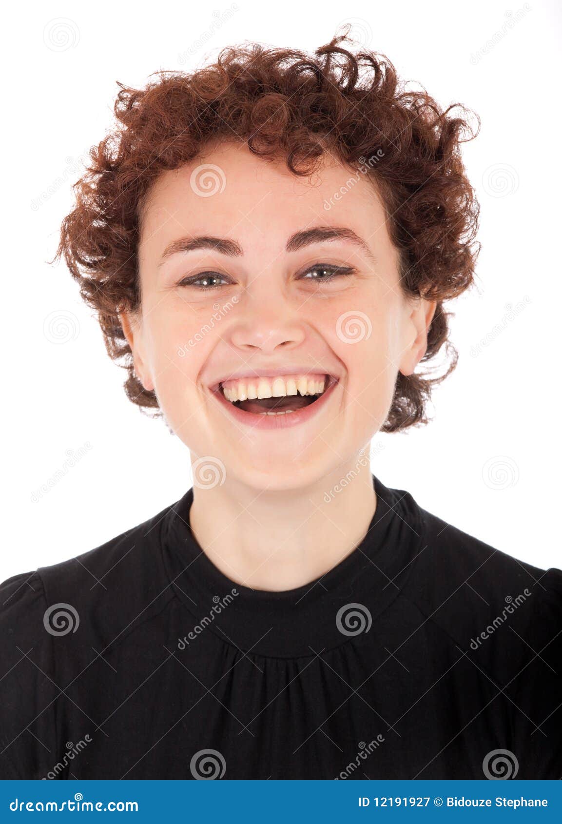 Happy woman portrait stock image. Image of people, isolated - 12191927