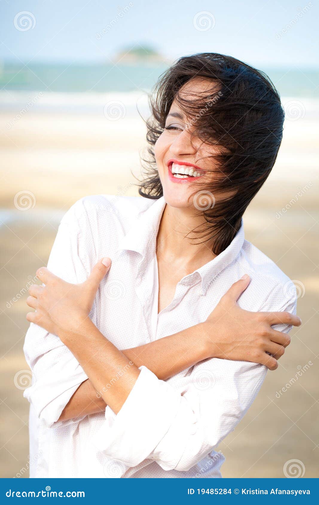 Happy woman portrait stock photo. Image of nature, alone - 19485284