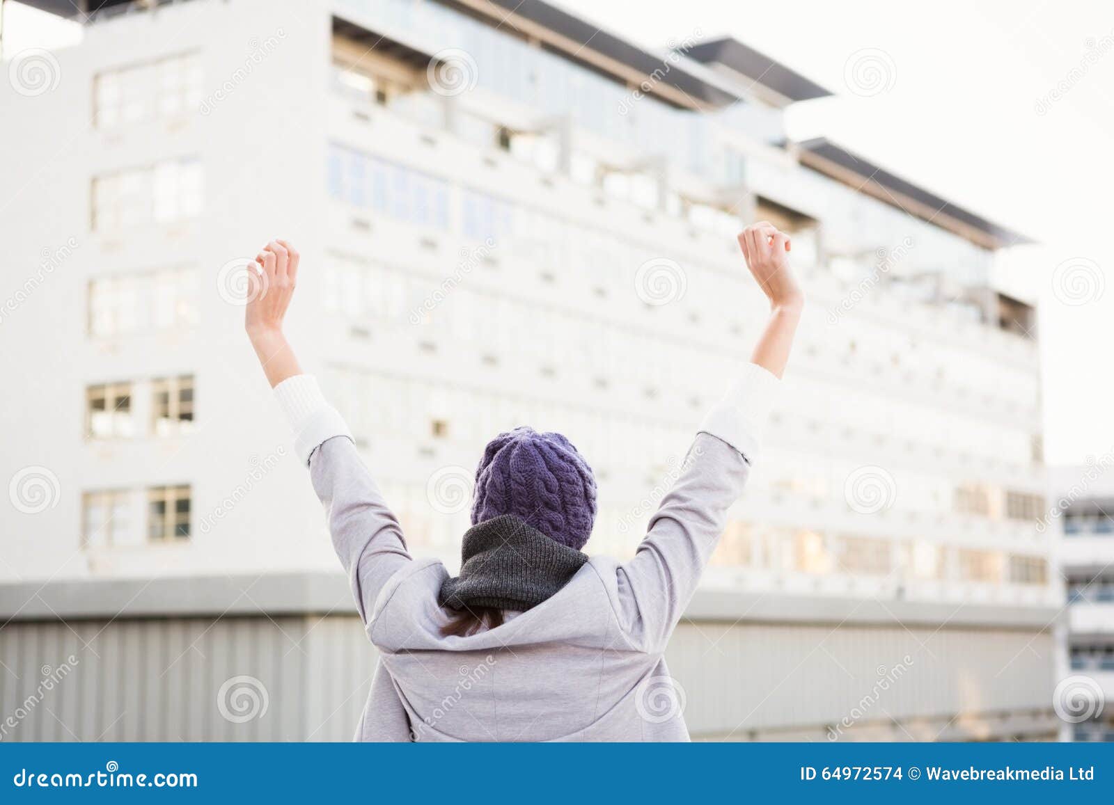 Happy Woman Raising Her Hands Up Stock Photo - Image of attractive ... Happy Woman Raising Her Hands Up Stock Photo - Image of attractive ...