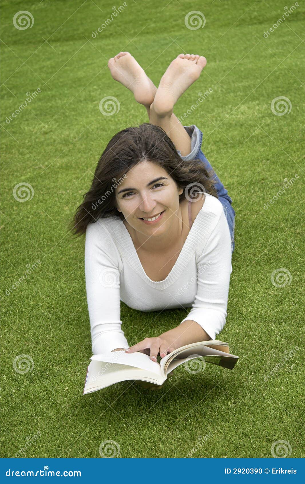 Happy woman reading stock photo. Image of person, people - 2920390