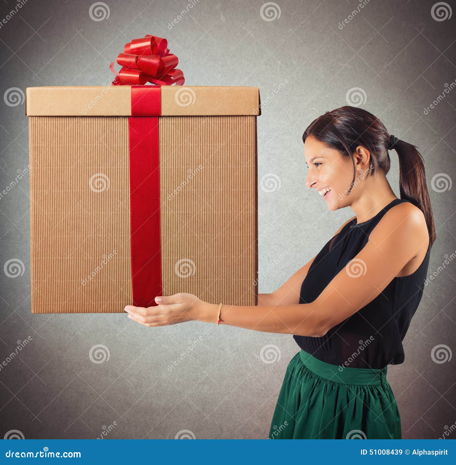 Happy Woman Received the Gift Stock Image - Image of optimism, girl ...