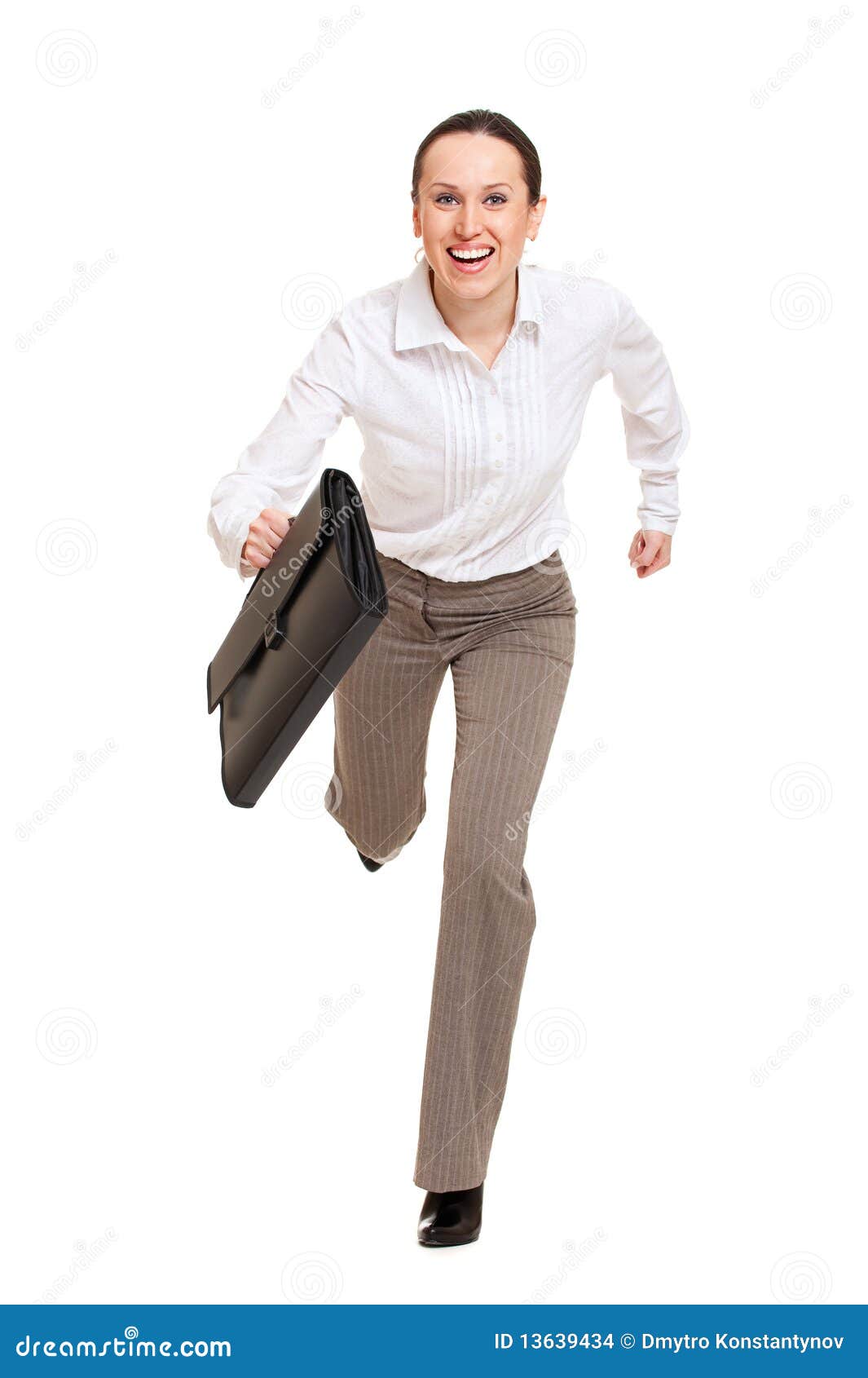 Happy Woman Runing To the Work Stock Photo - Image of people, target ...