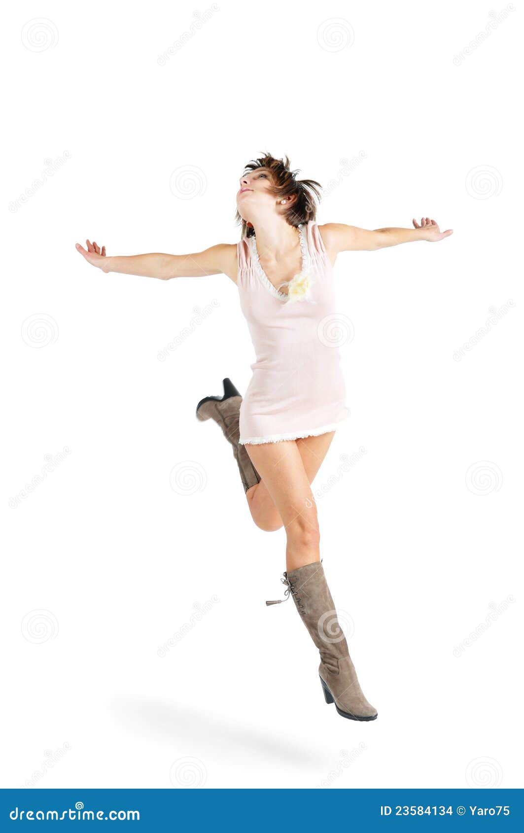 Happy woman running stock photo. Image of active, beautiful - 23584134