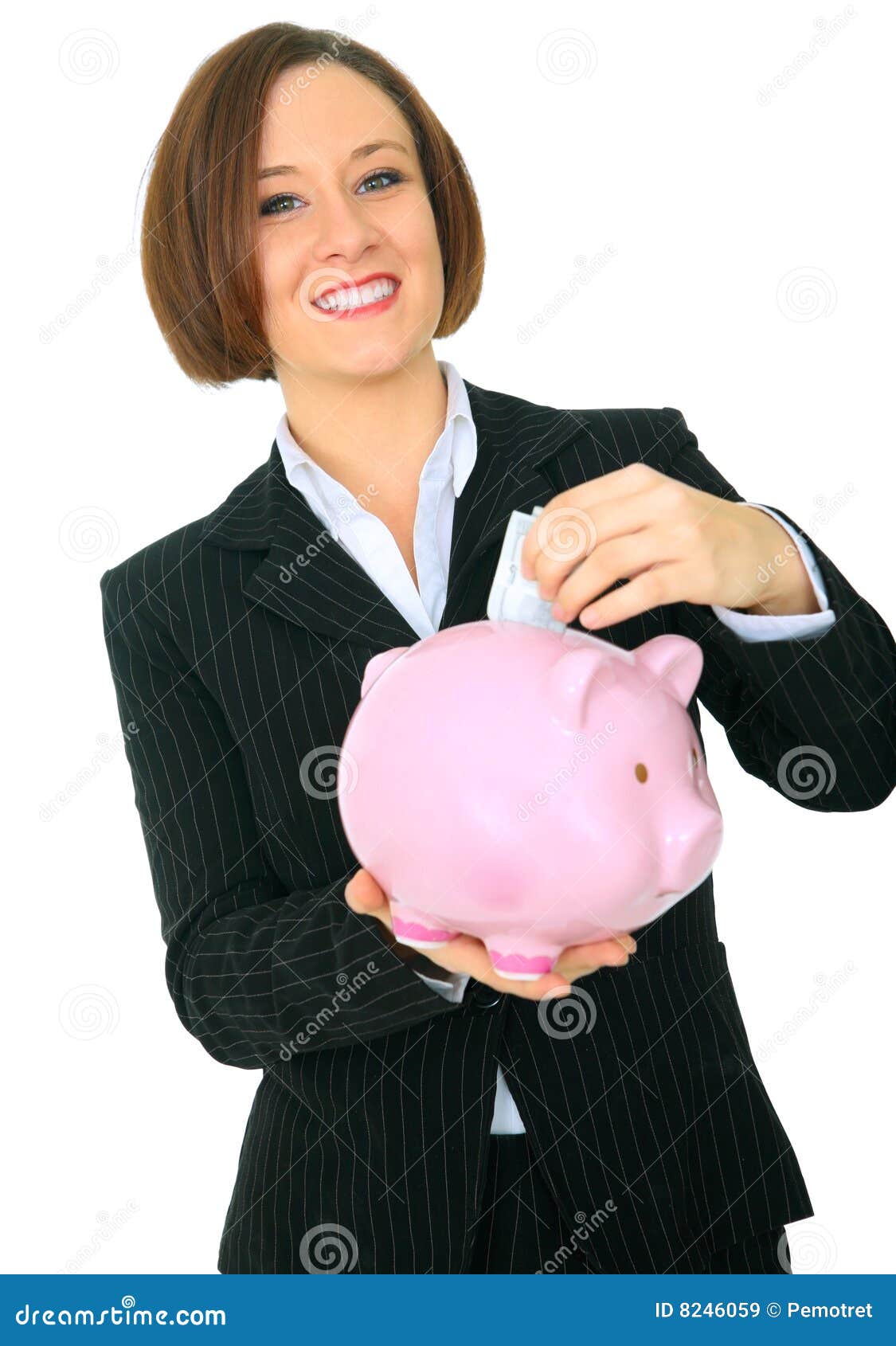 Happy Woman Saving Money stock image. Image of satisfy - 8246059