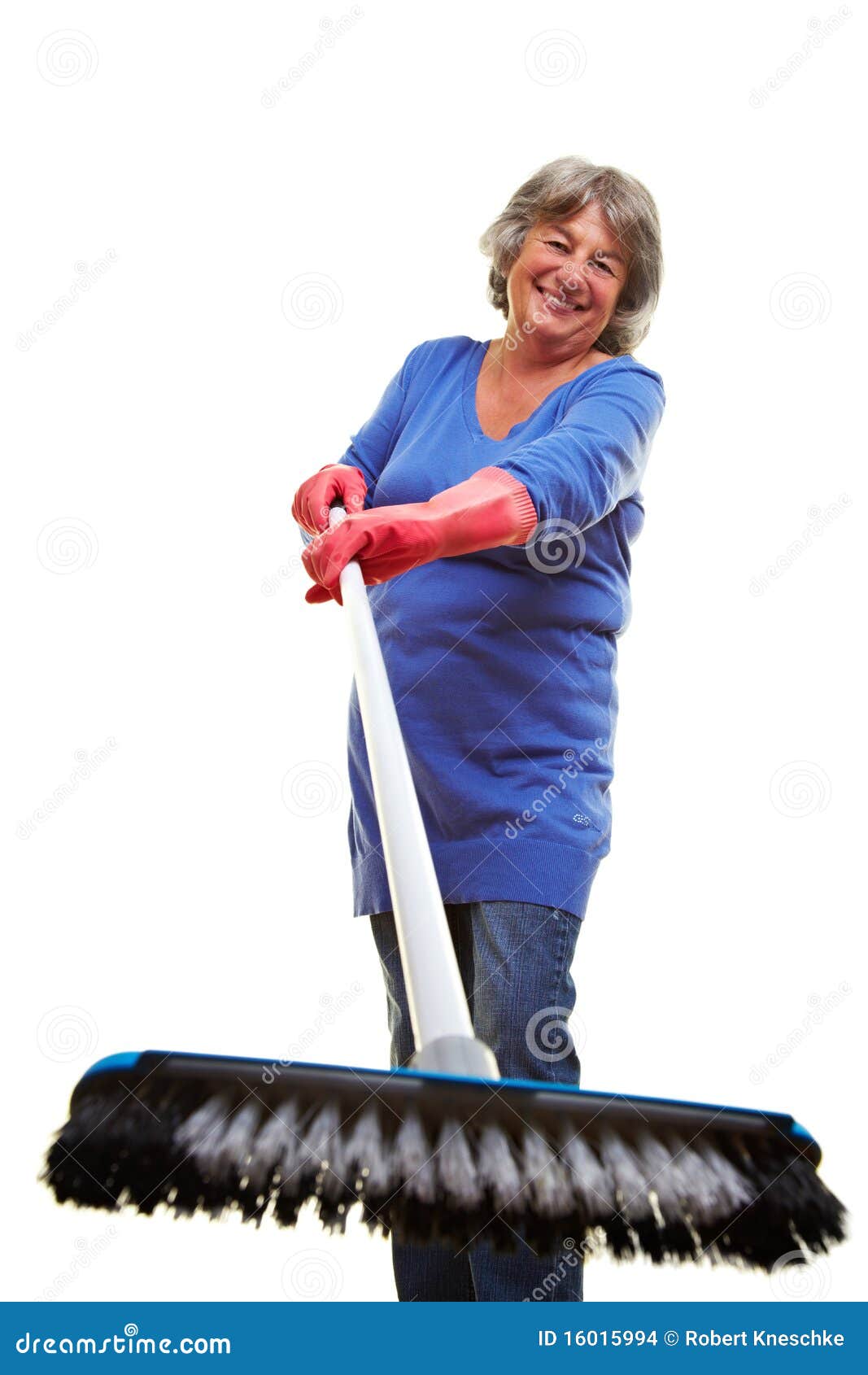 Happy woman with scrubber stock photo. Image of gloves - 16015994