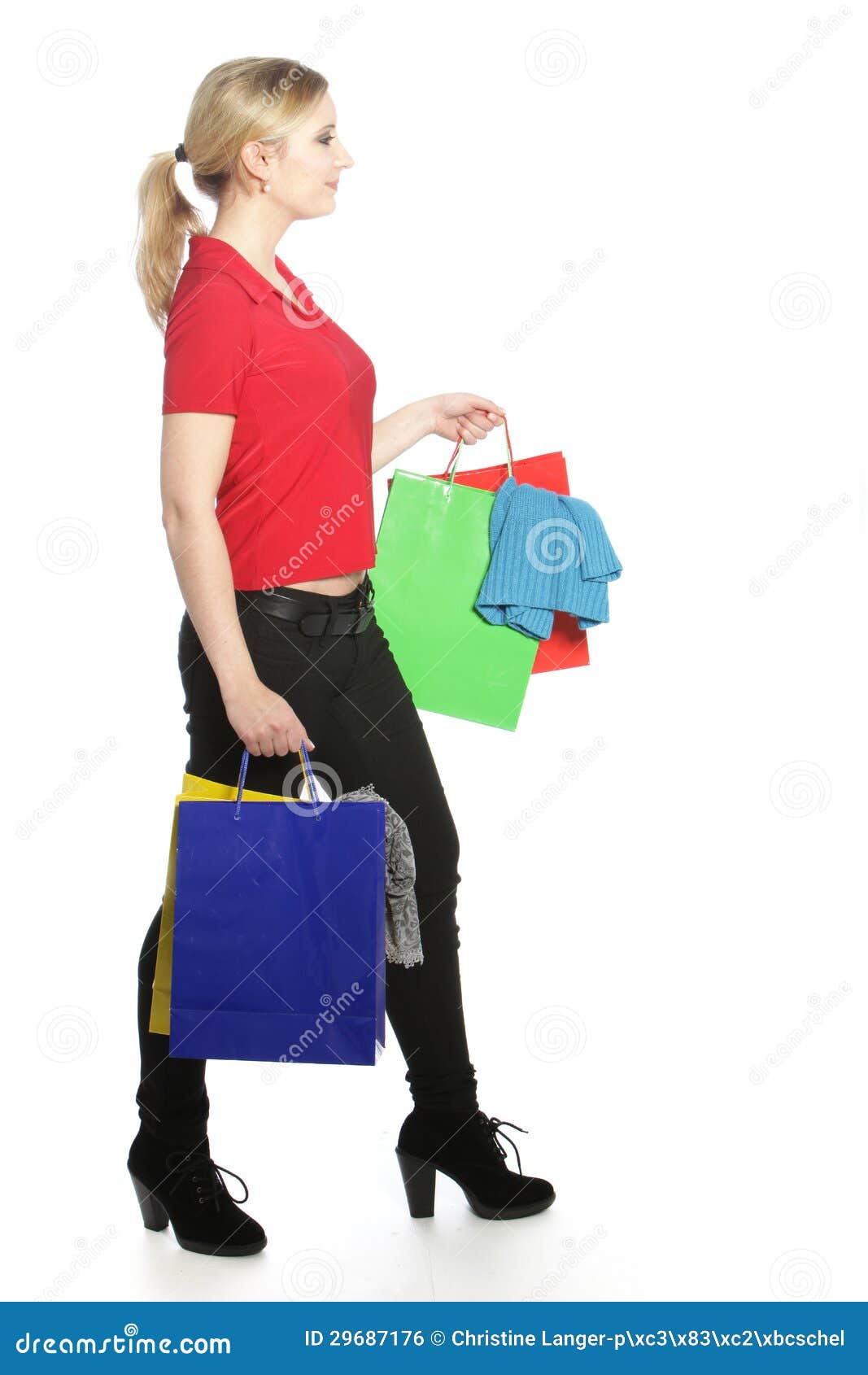 Happy woman shopper stock photo. Image of bags, sales - 29687176