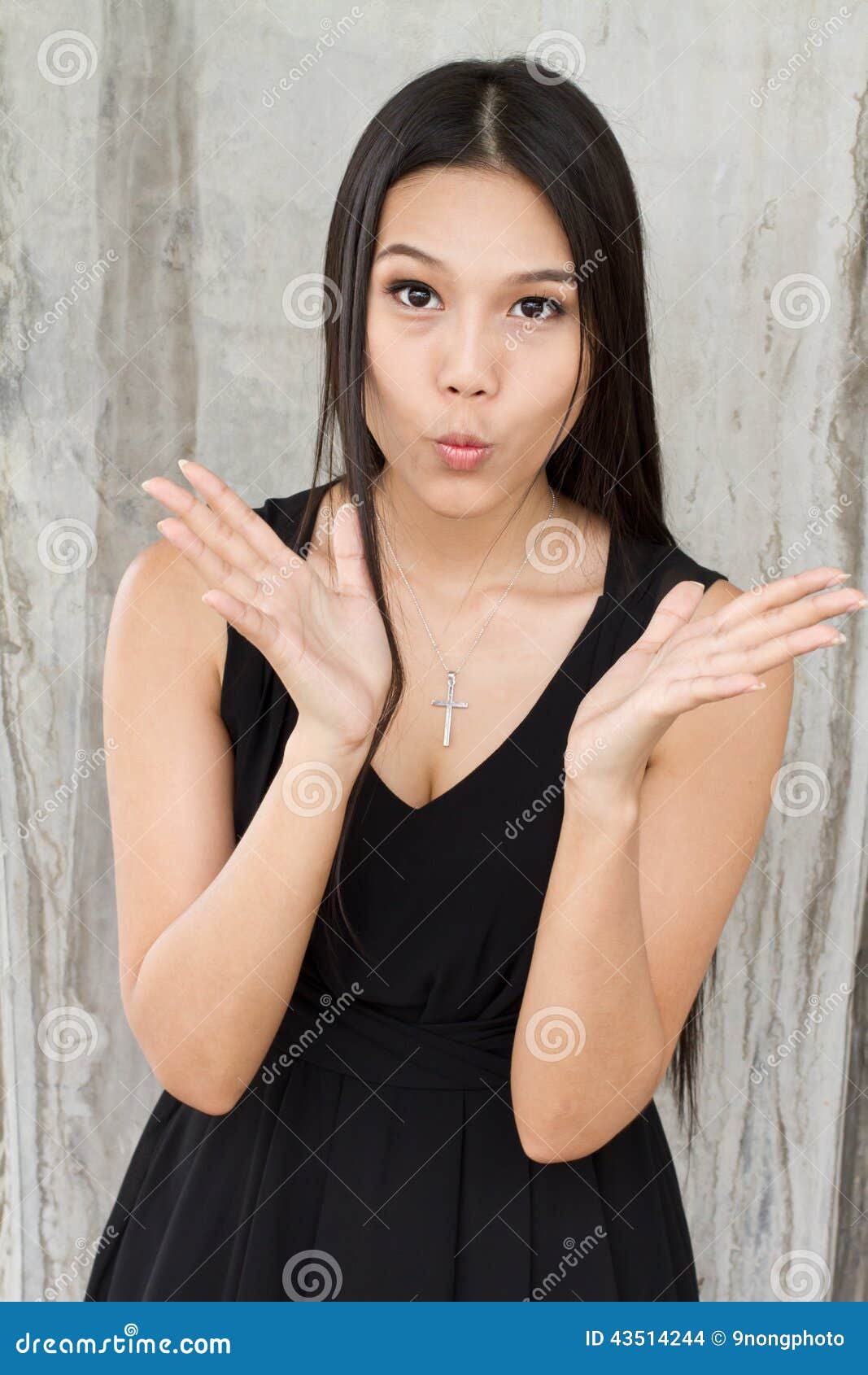 Happy Woman Showing Exciting Expression Stock Photo - Image of ...