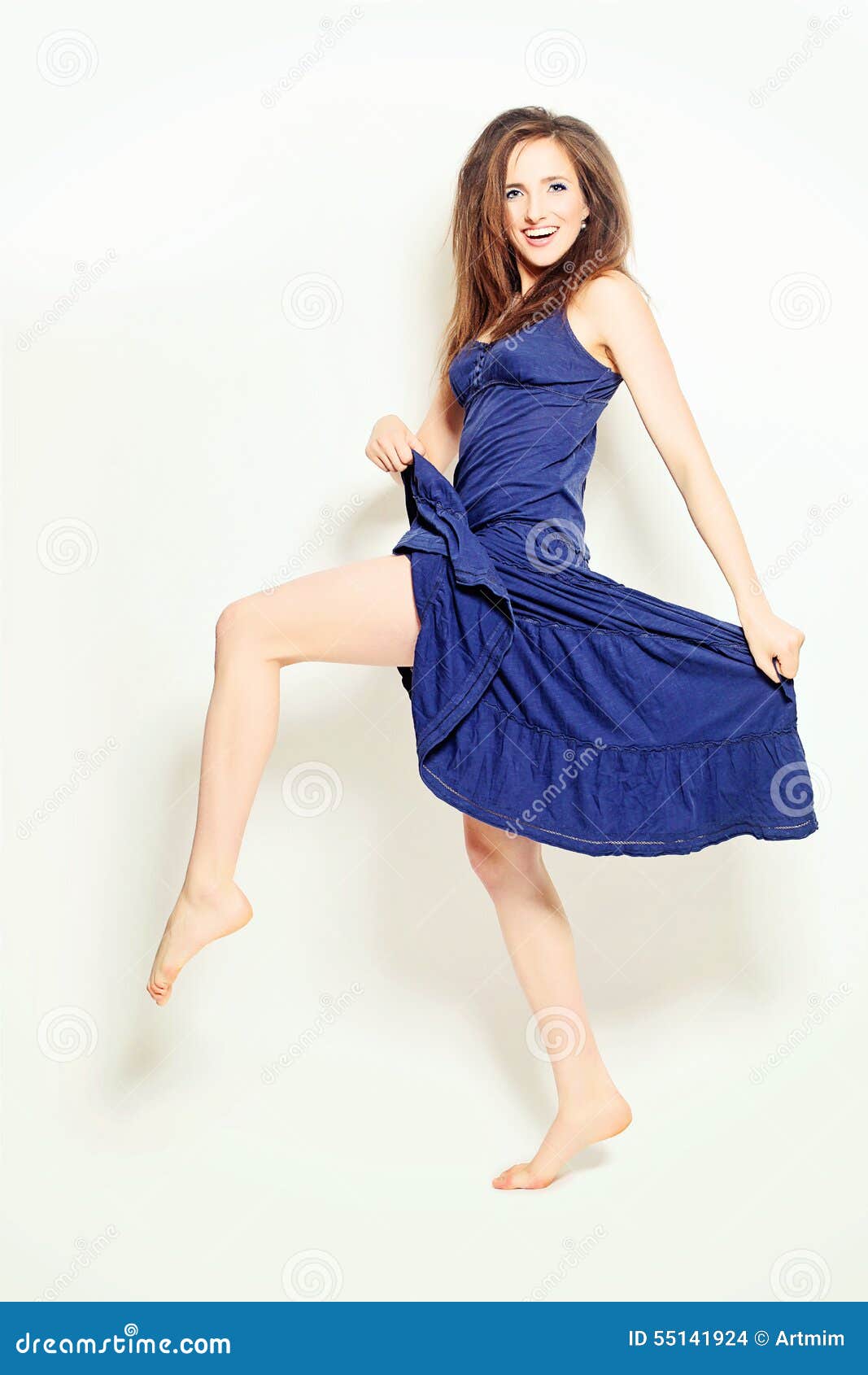 Happy Woman. Slim Legs stock photo. Image of slim, fashion - 55141924