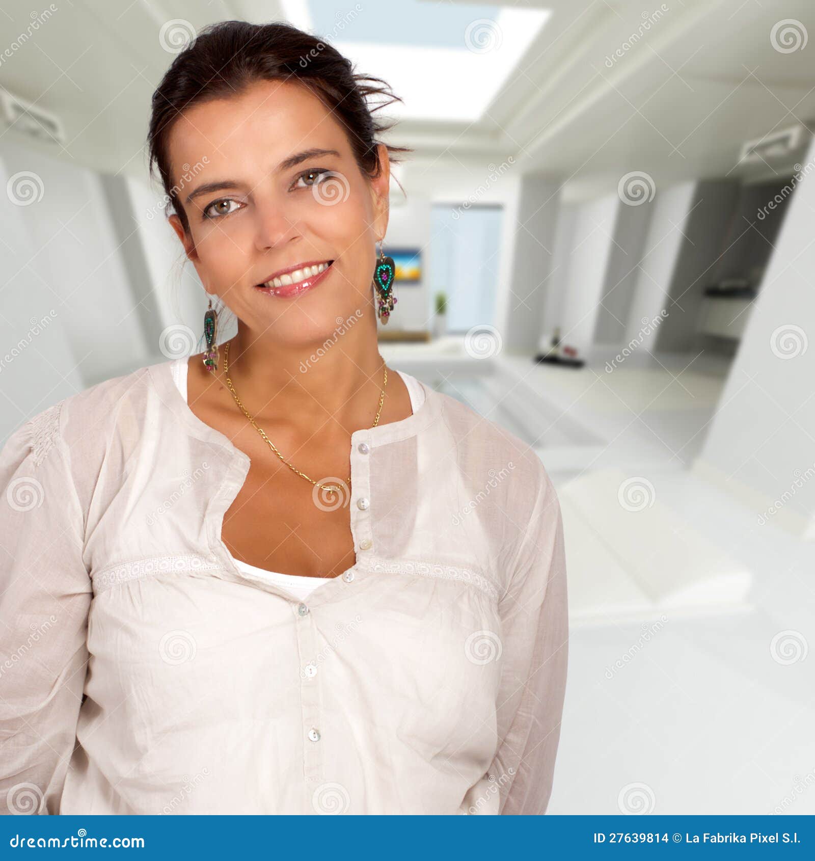 Happy woman in spa stock photo. Image of indoors, happy - 27639814