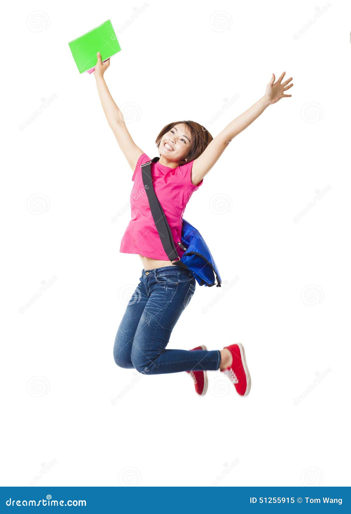 Happy Woman and Student Jumping Stock Image - Image of friendly ...