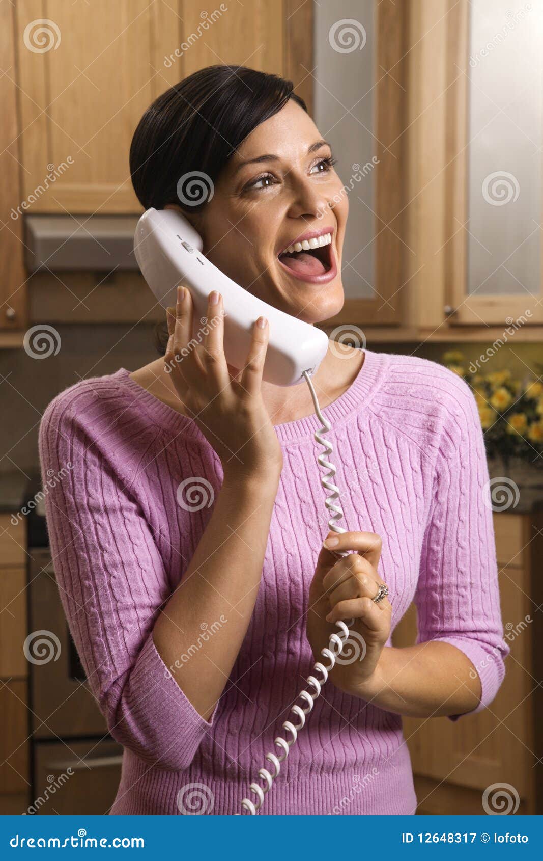Happy Woman Talking on Phone Stock Image - Image of happy, adult: 12648317