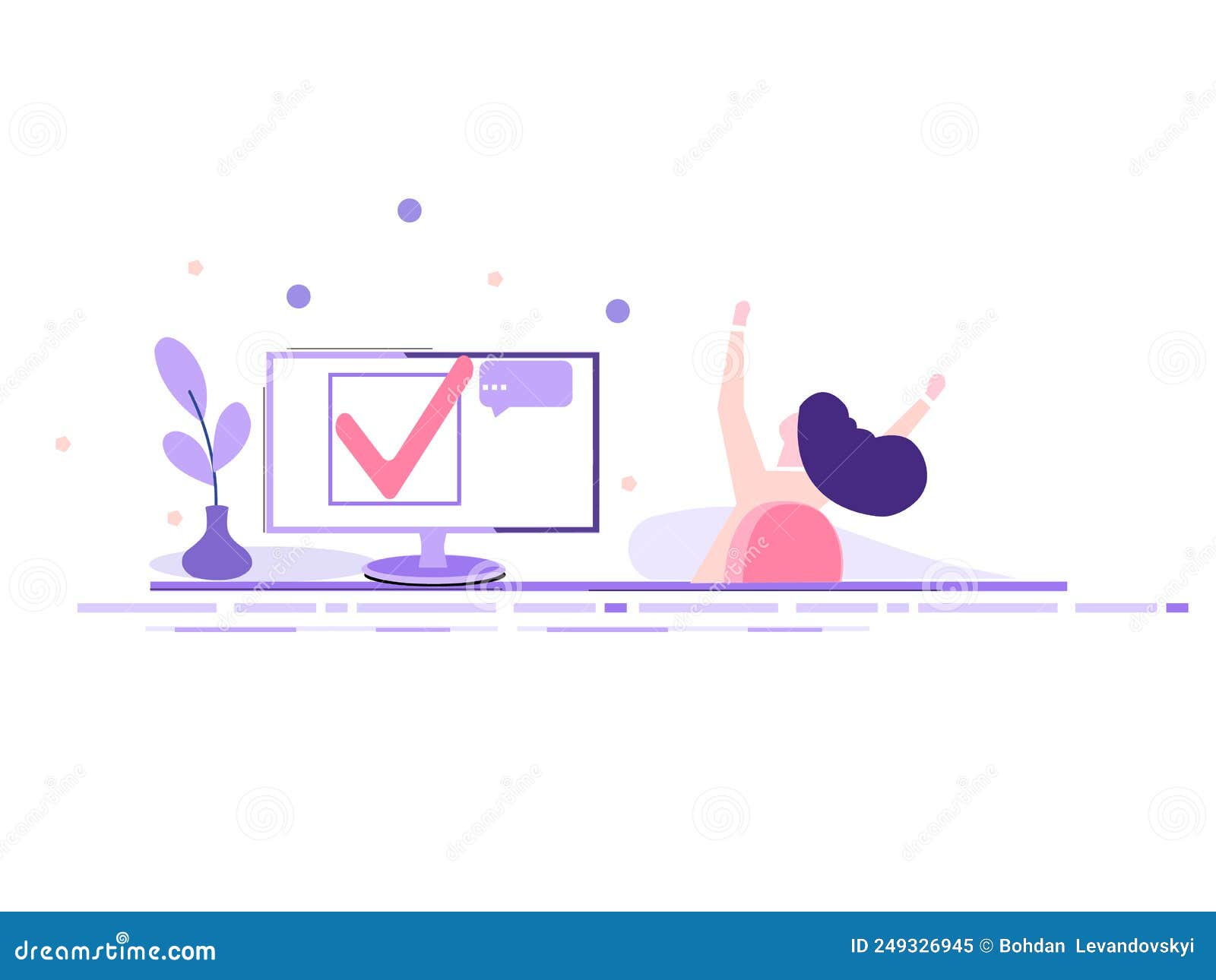 The Happy Woman Task Completed. Modern Vector Illustration Stock Vector ...