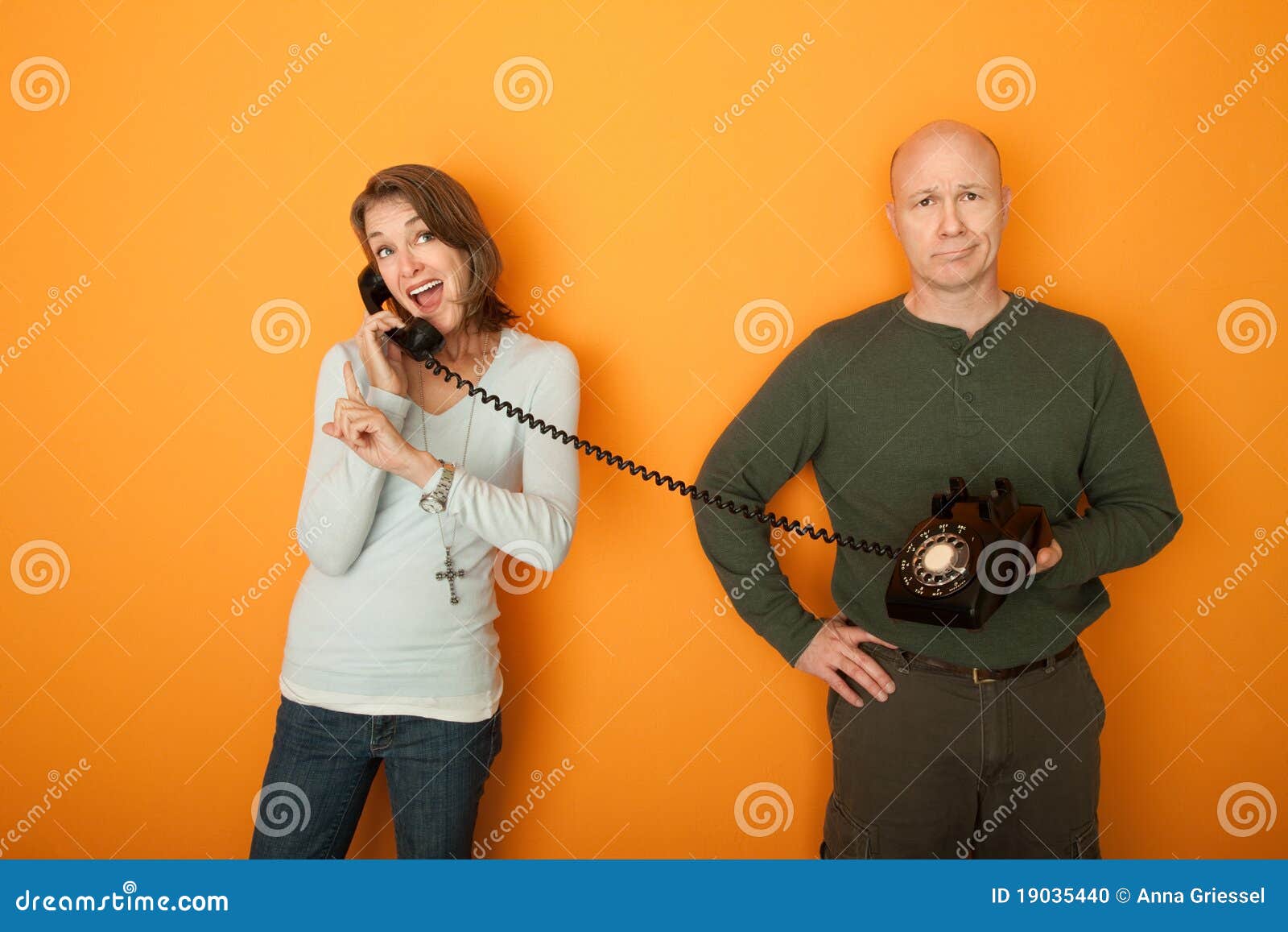 Happy Woman on Telephone Conversation Stock Photo - Image of index ...