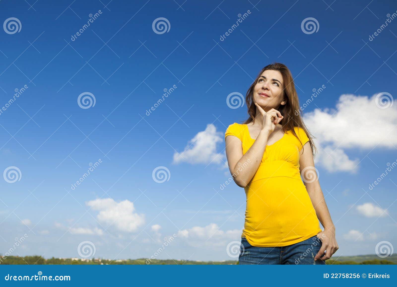 Happy woman thinking stock photo. Image of person, adult - 22758256