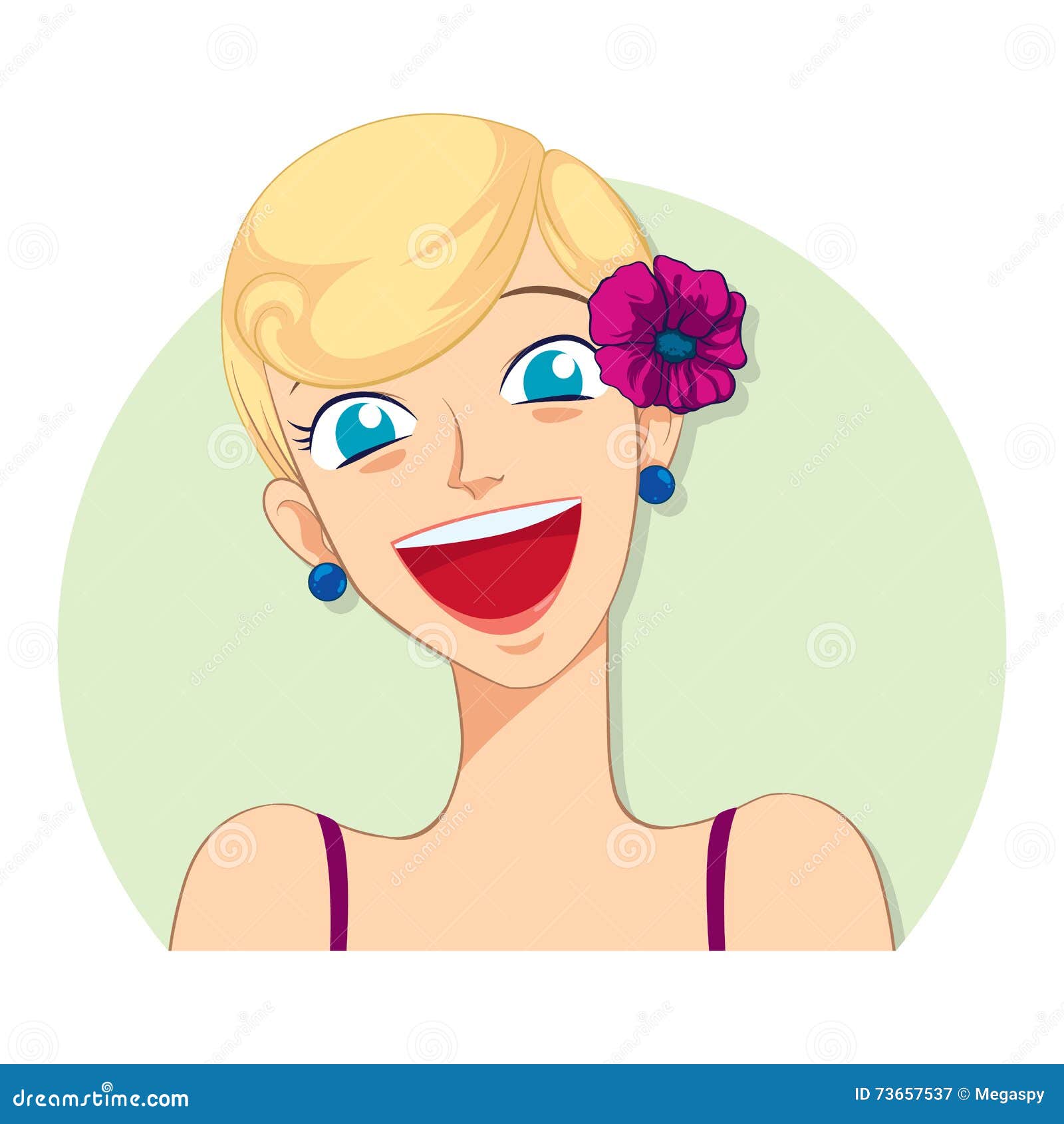 Happy Woman Vector Illustration. Stock Vector - Illustration of element ...