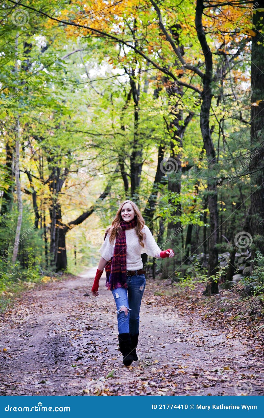 Happy woman on walk stock photo. Image of happy, natural - 21774410