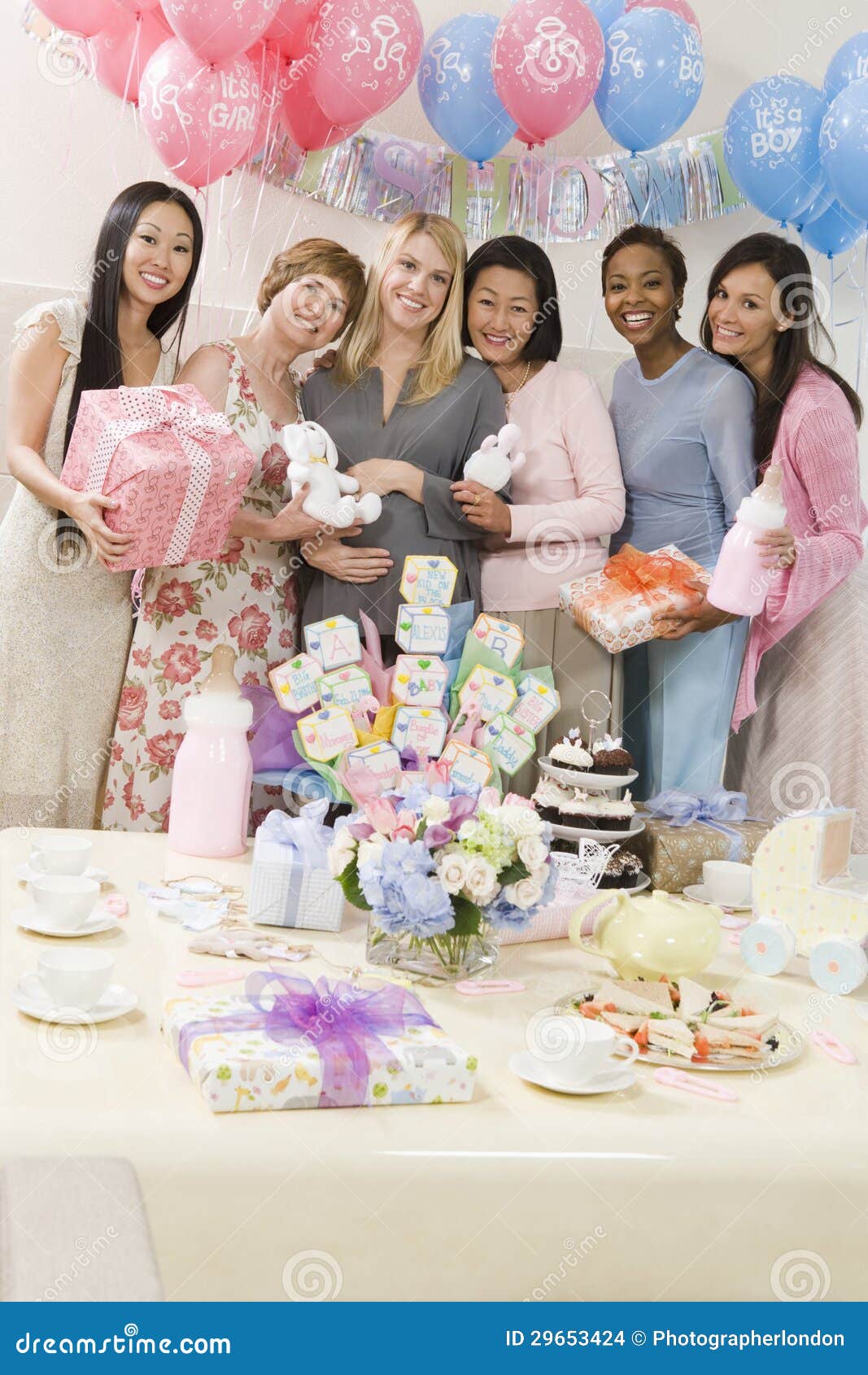 Happy Women at a Baby Shower Stock Photo - Image of japanese, middle ...