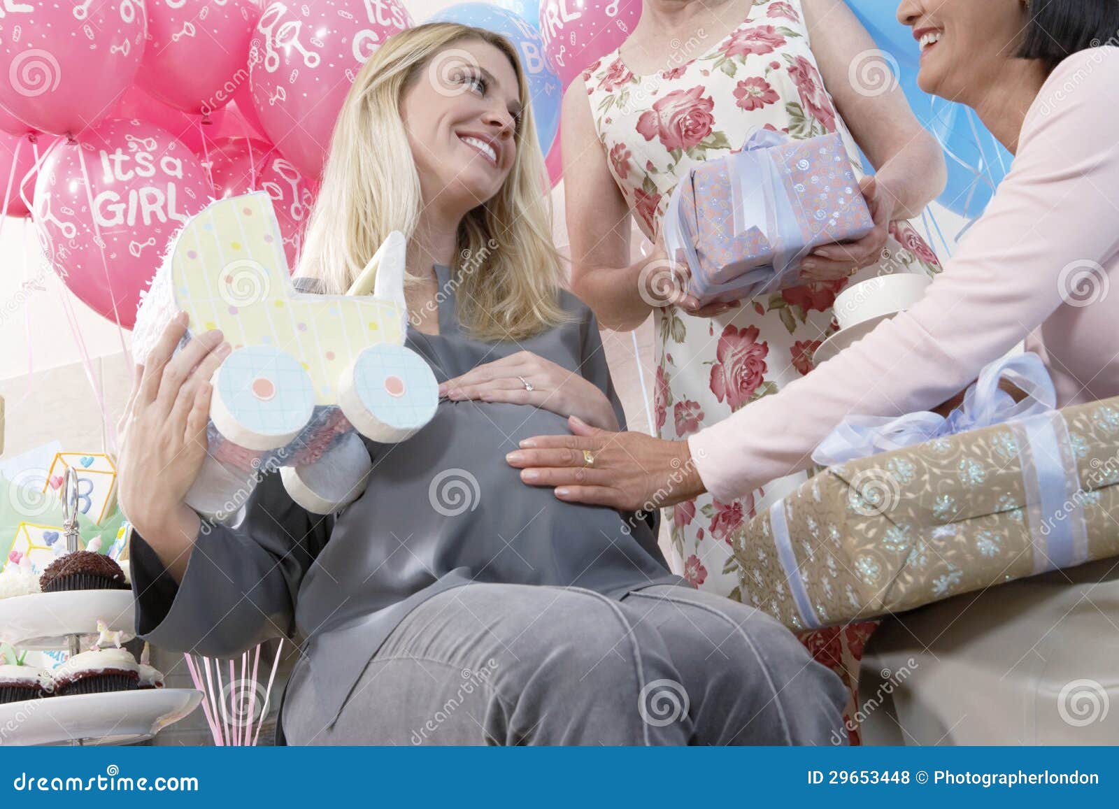 Happy Women at a Baby Shower Stock Photo - Image of happy, party: 29653448