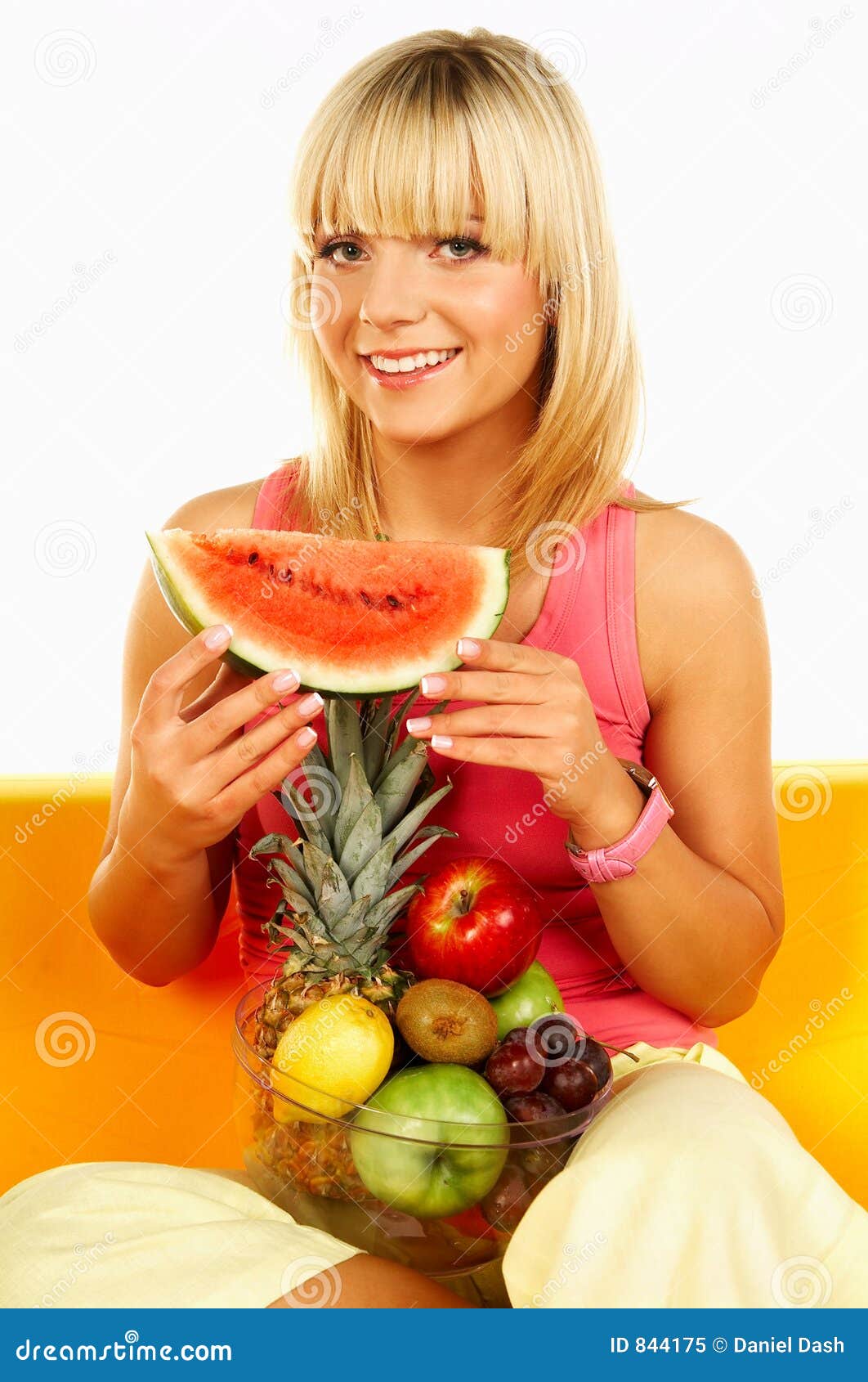 Happy women with fruits stock image. Image of holding, summer - 844175