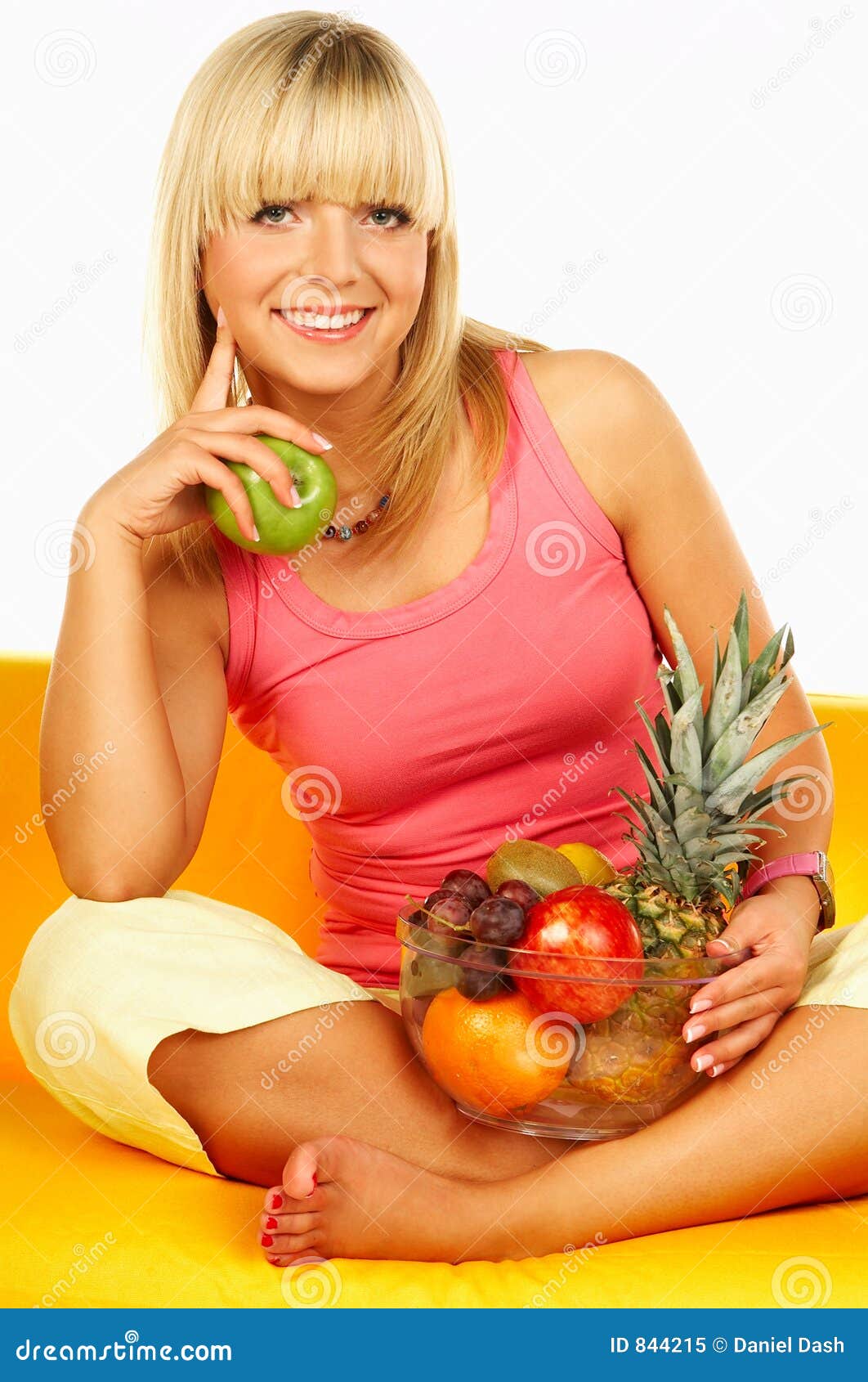 Happy women with fruits stock image. Image of dressed, summer - 844215