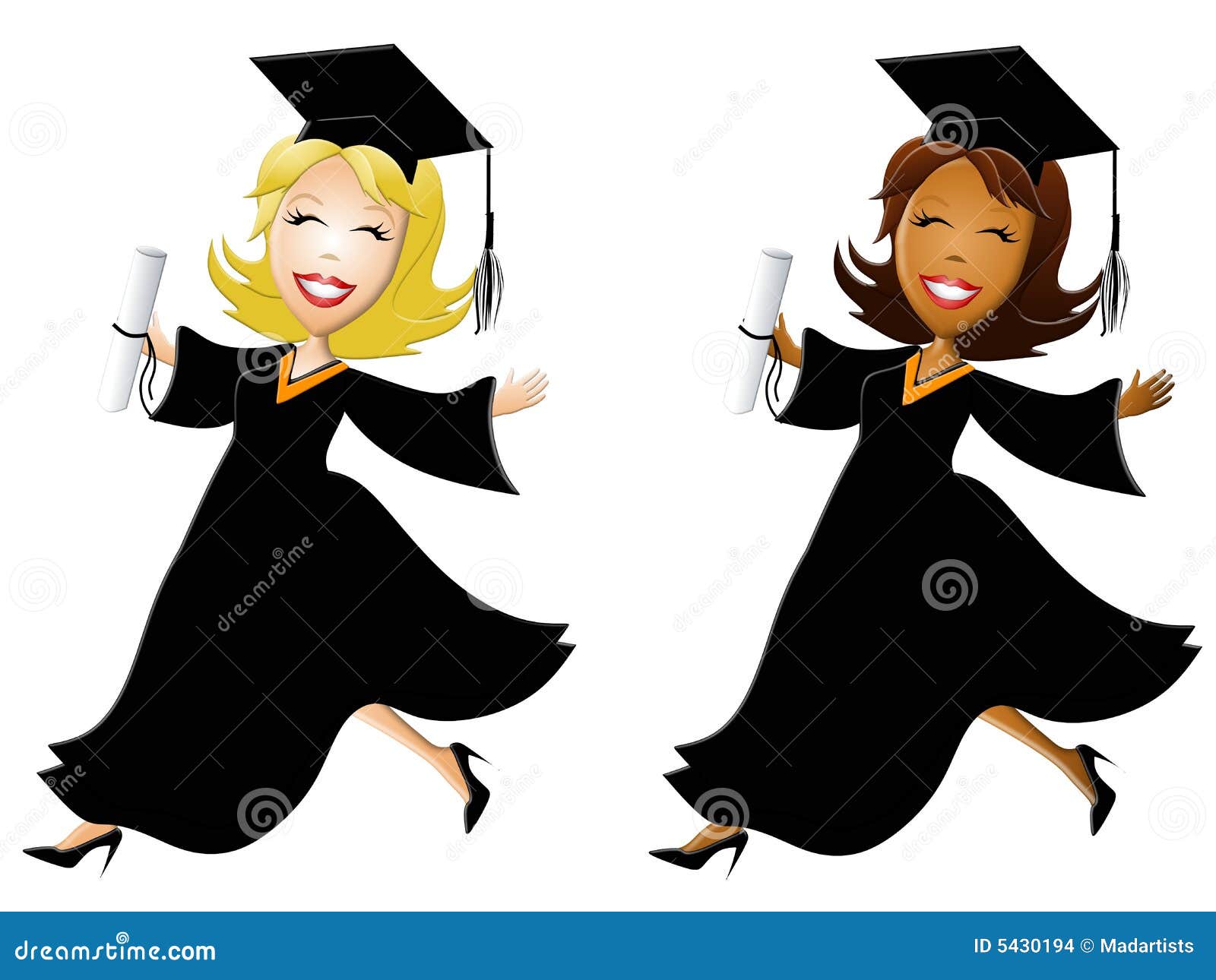 Happy Women Graduates stock illustration. Illustration of happy - 5430194
