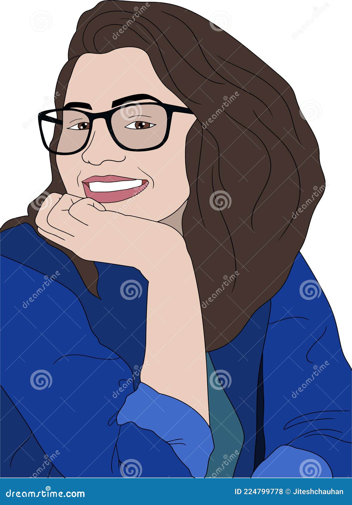 Happy Women Illustrated on an Isolated Background - Vector ...