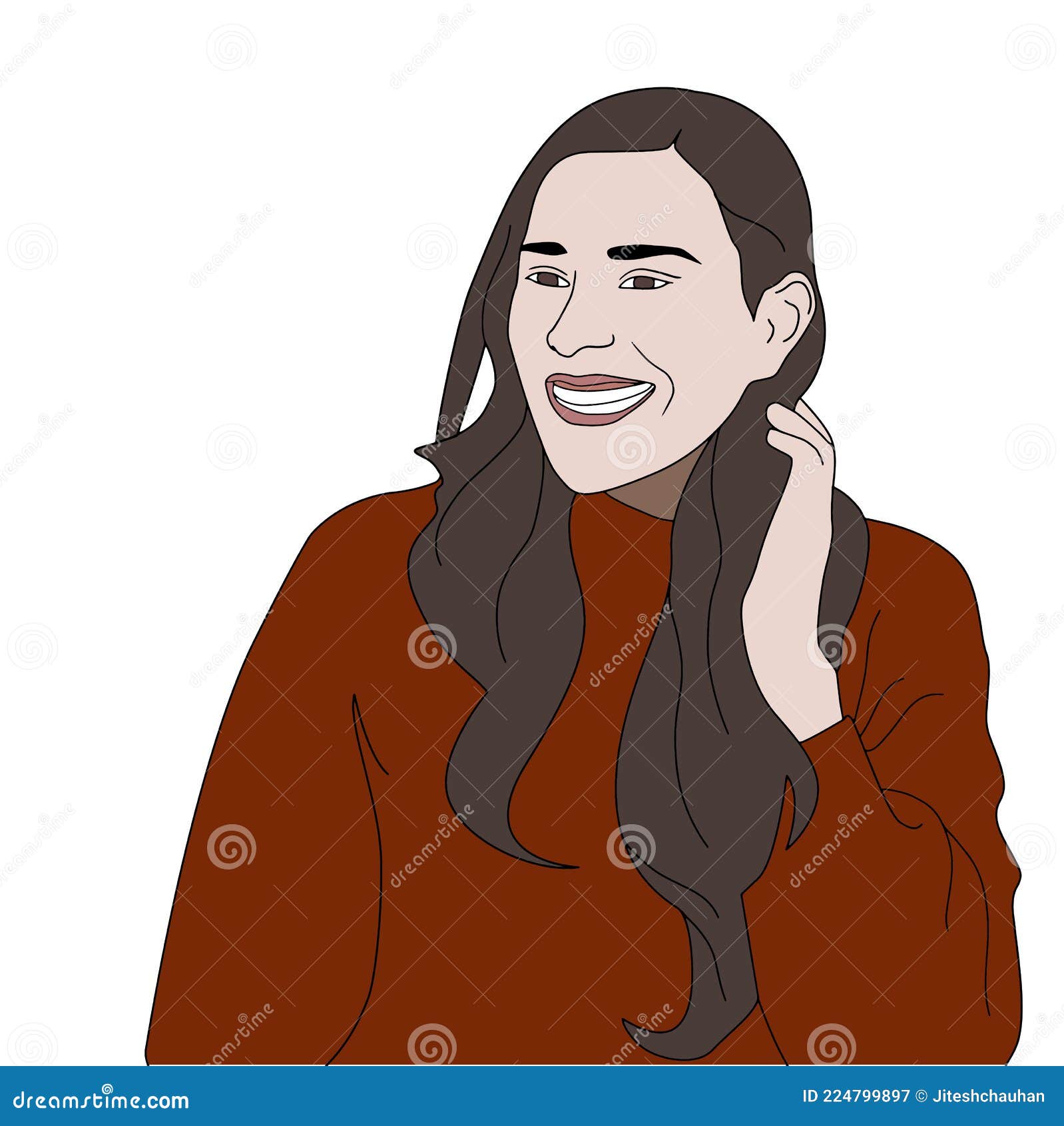Happy Women Illustrated on an Isolated Background - Vector ...