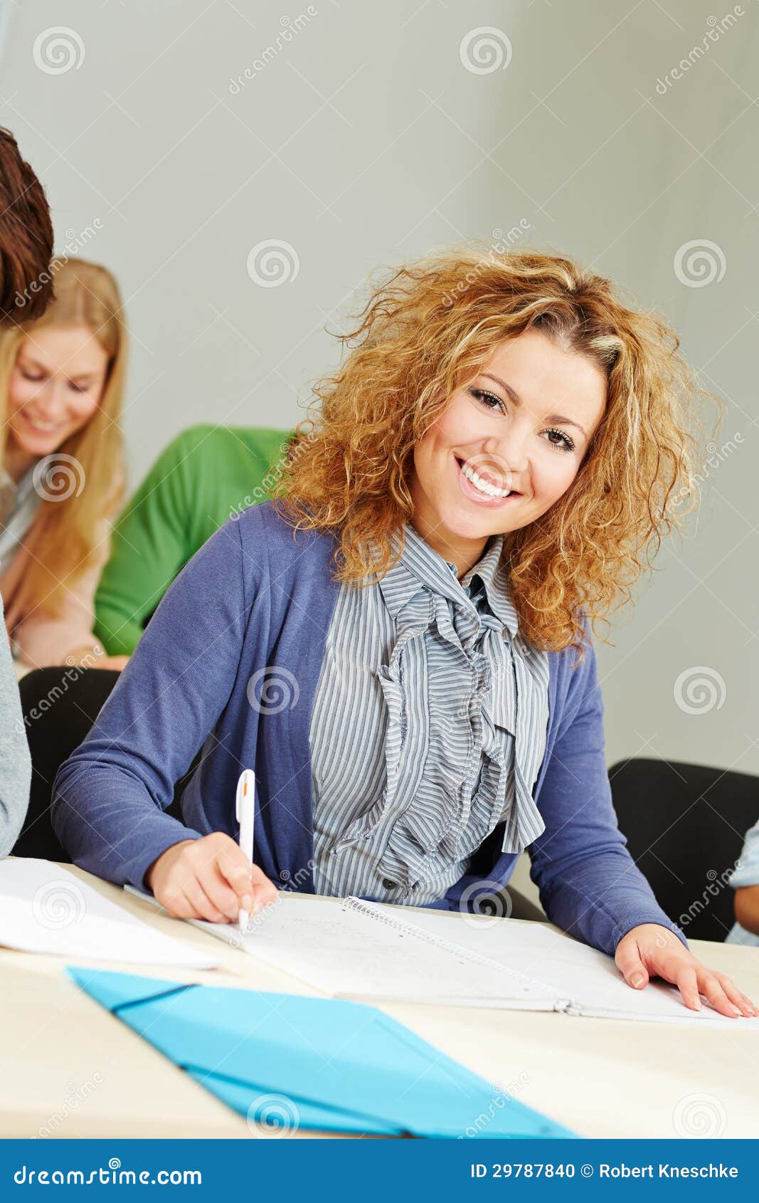 Happy Woman Learning in Study Stock Photo - Image of conference ...