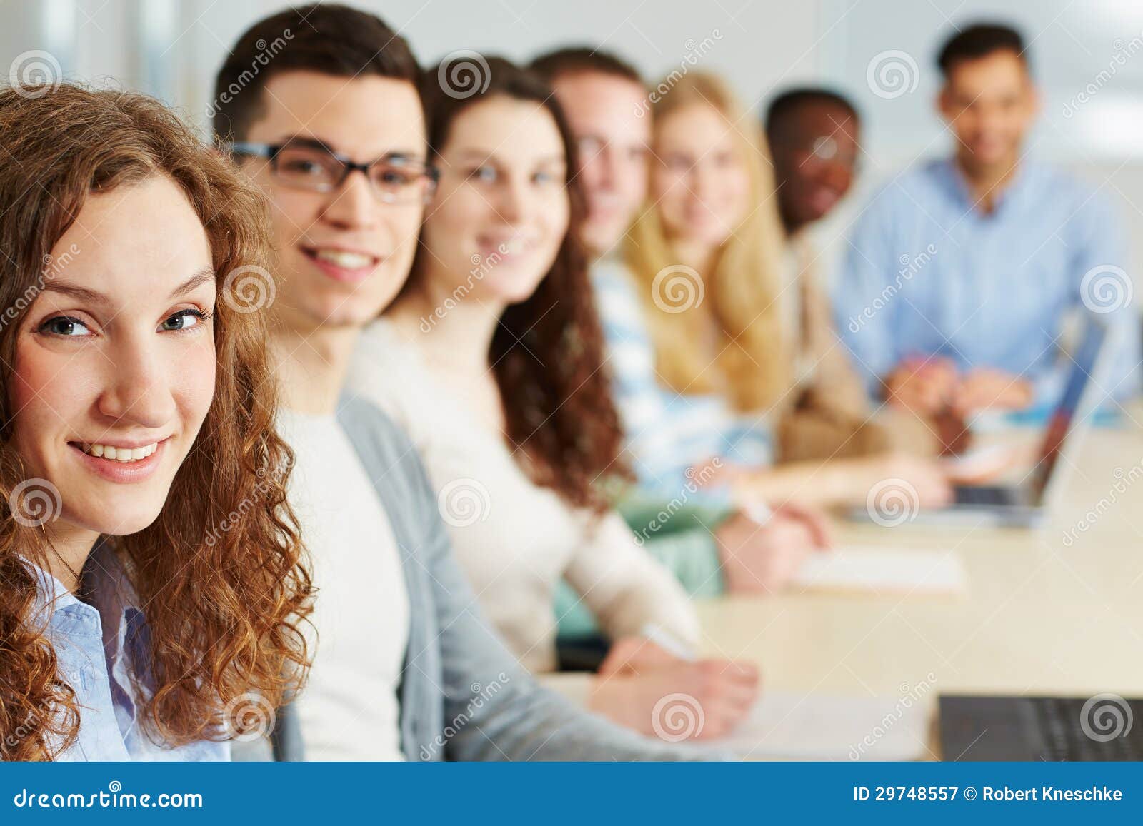 Woman in University Seminar Stock Image - Image of joyful, learn: 29748557