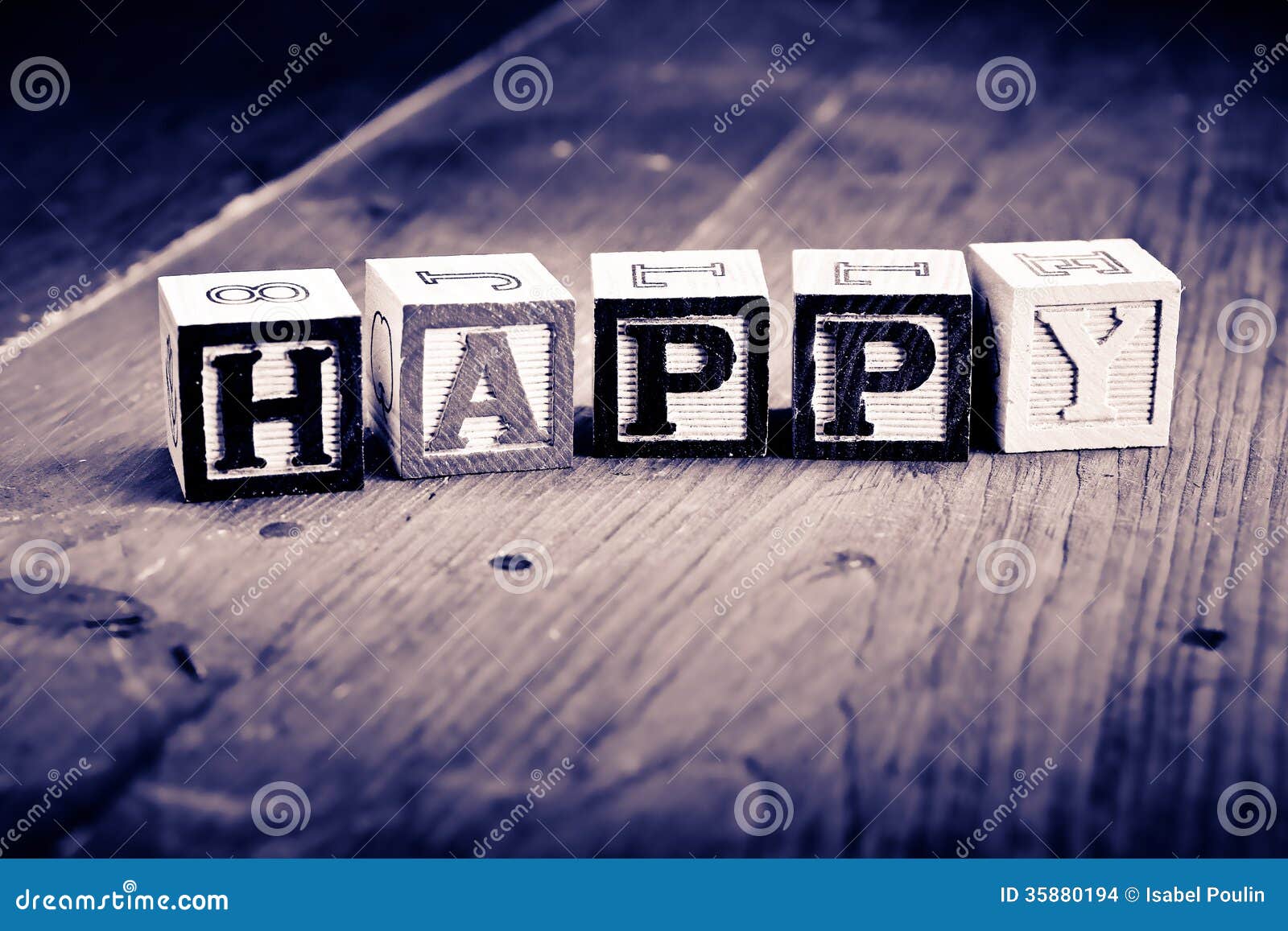 Happy wood blocks stock photo. Image of blue, communication - 35880194
