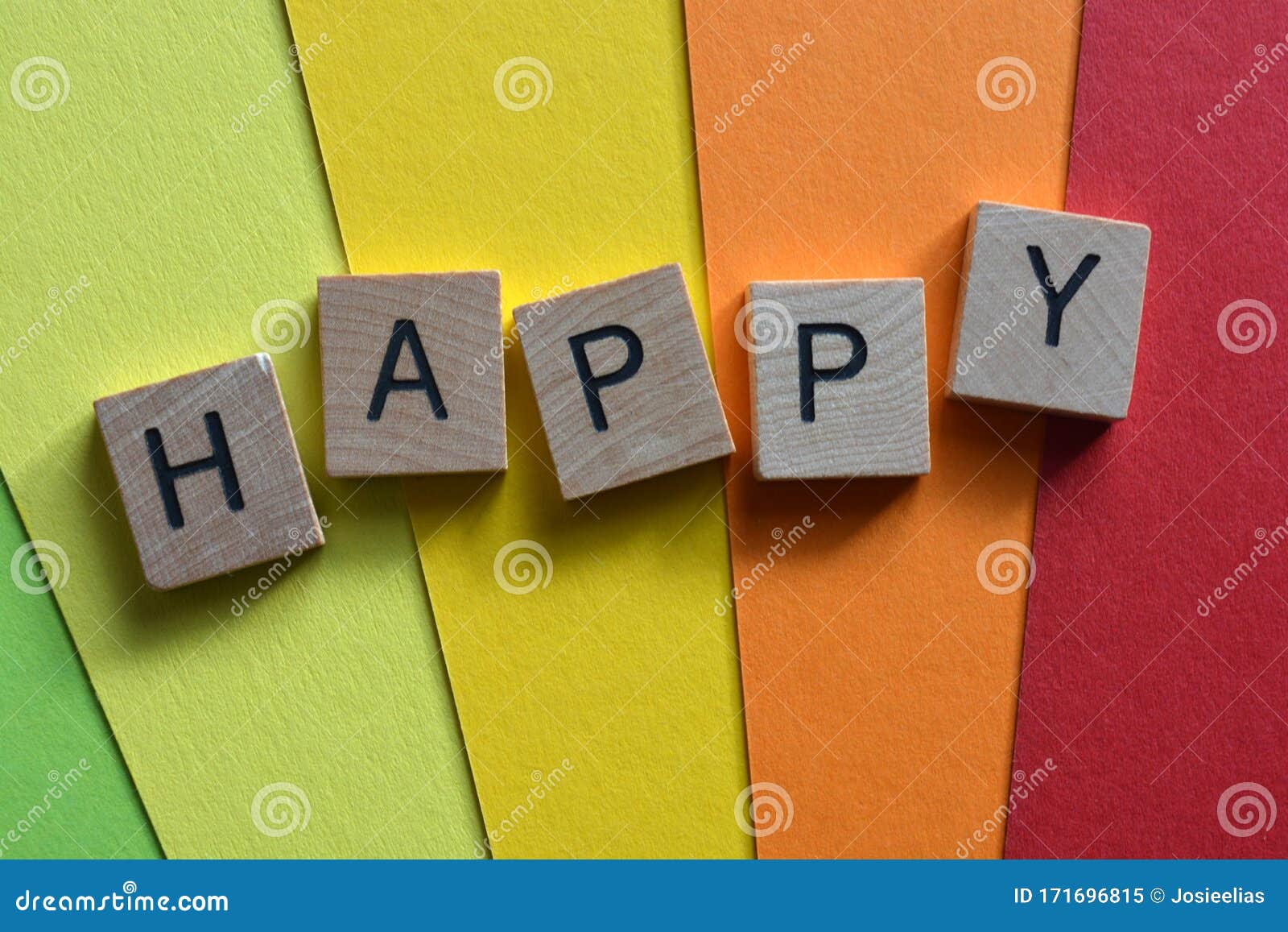 Happy, Word on Multi Coloured Background Stock Image - Image of concept ...