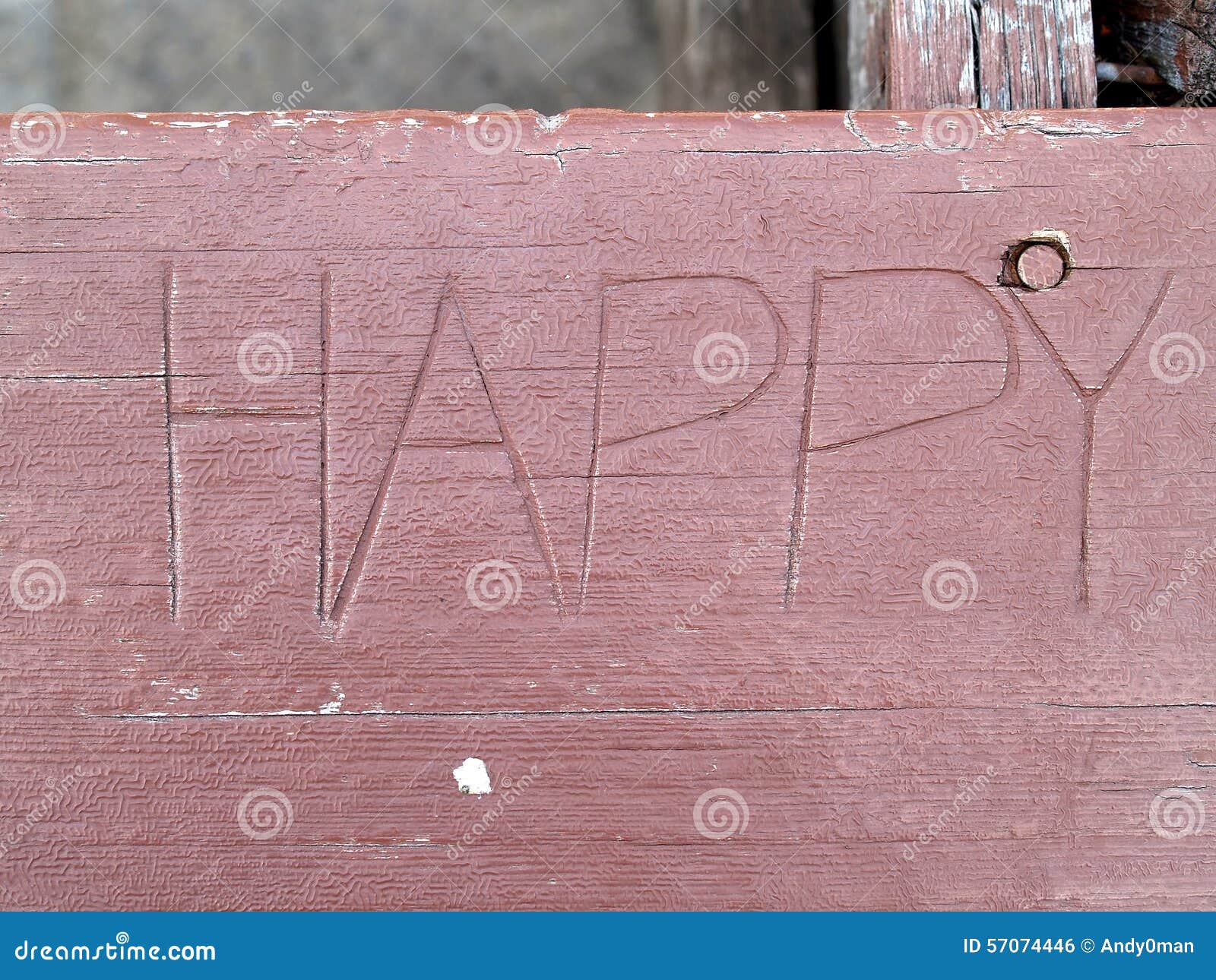 HAPPY Word on Hardwood Sign Stock Photo - Image of sign, textured: 57074446